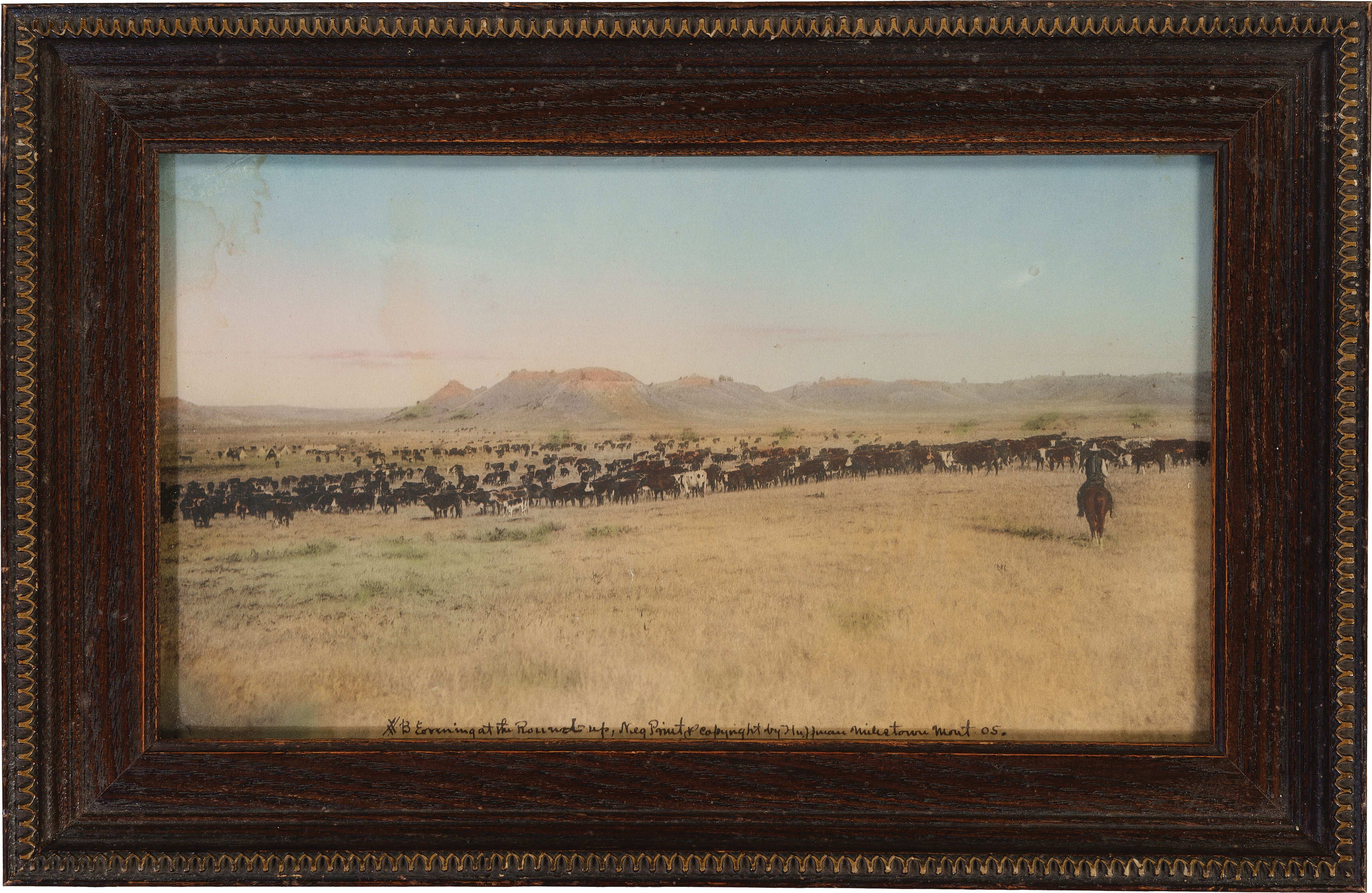 Colorized Print of L. A. Huffman's "B Evening at the Roundup" | Rock ...