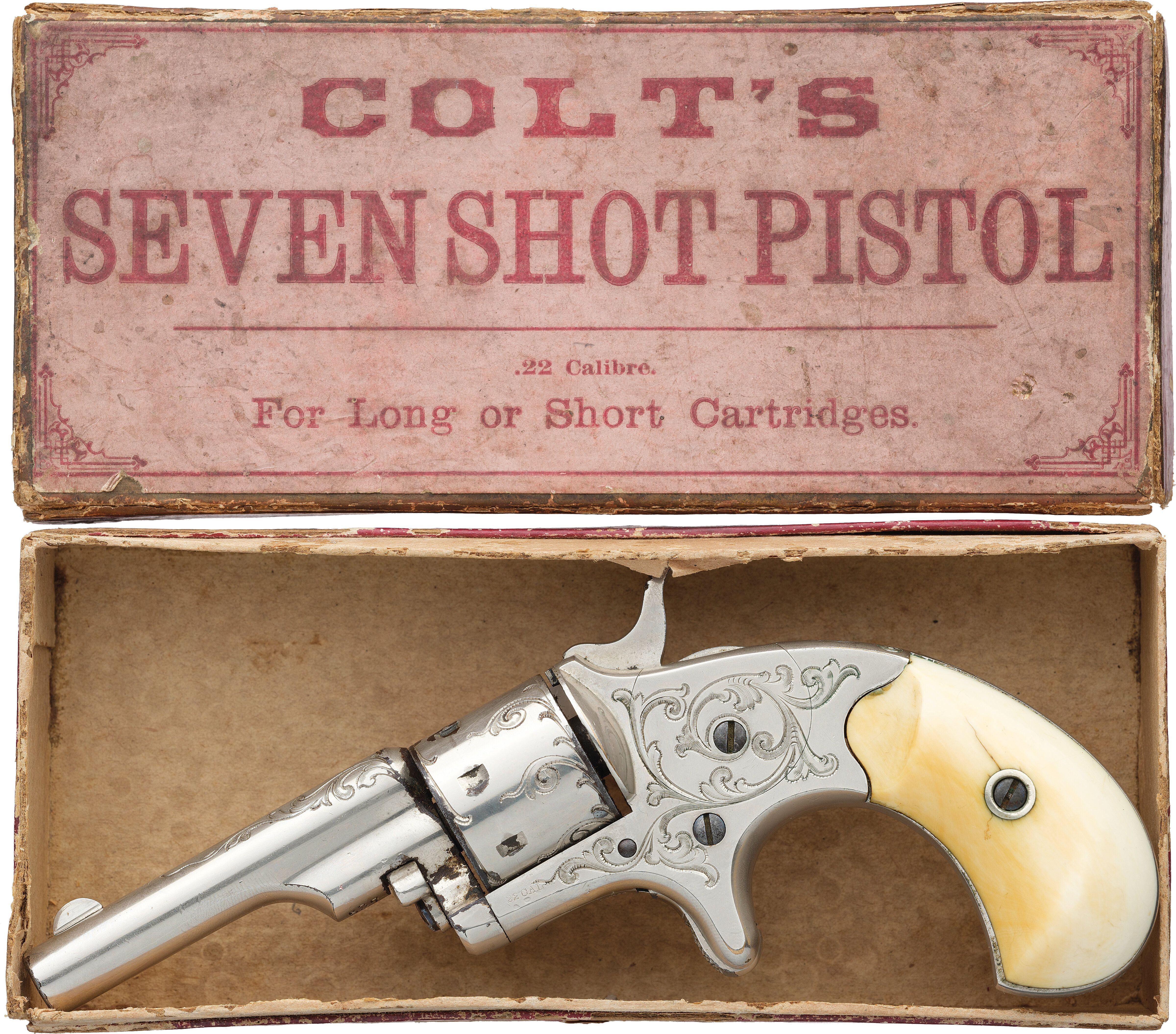 Factory Engraved Colt Open Top Pocket Spur Trigger Revolver | Rock ...