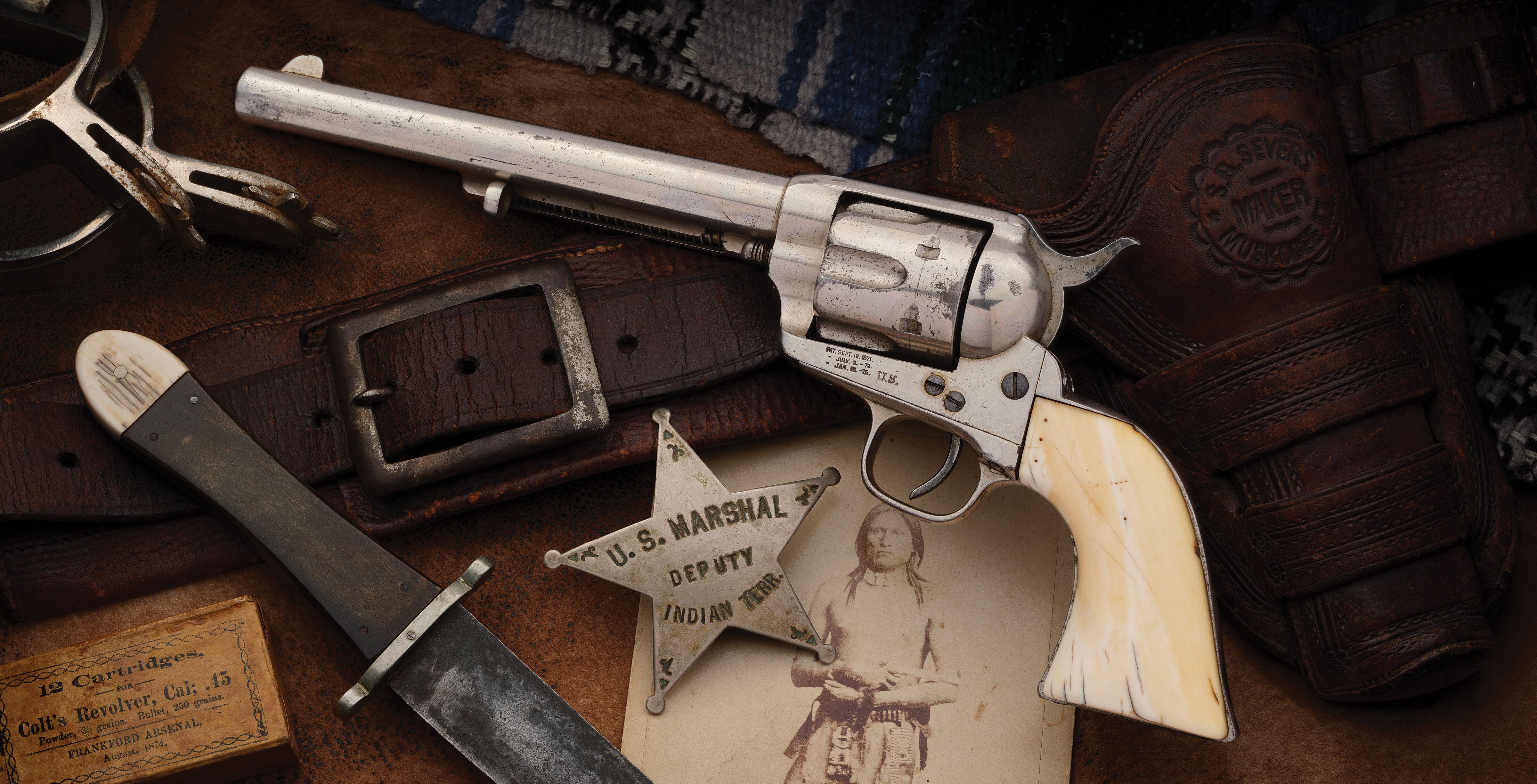 Nickel U.S. Colt Cavalry Model Single Action Army Revolver | Rock ...