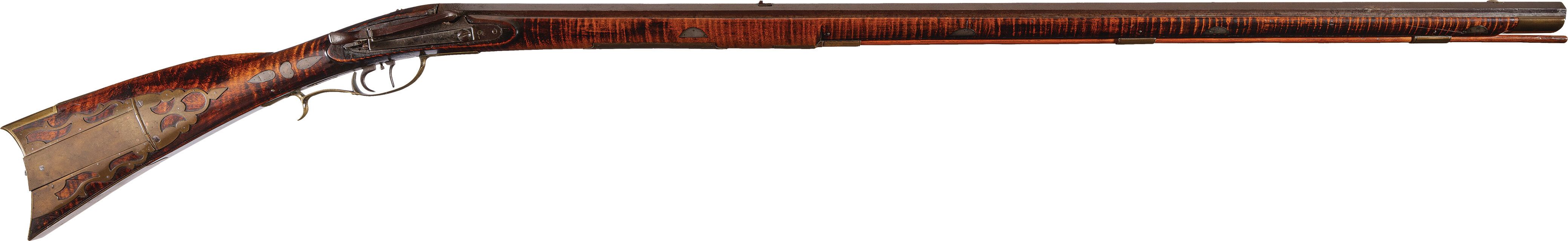 S. Morrison "Mule Ear" Percussion American Long Rifle | Rock Island Auction