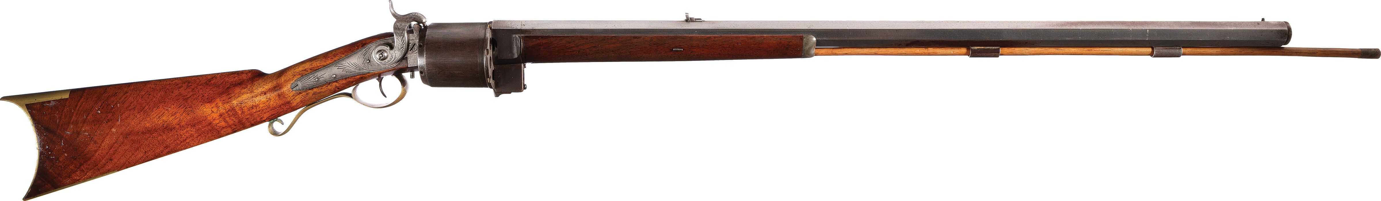 William Billinghurst Pill-Primed Revolving Rifle with Case | Rock ...