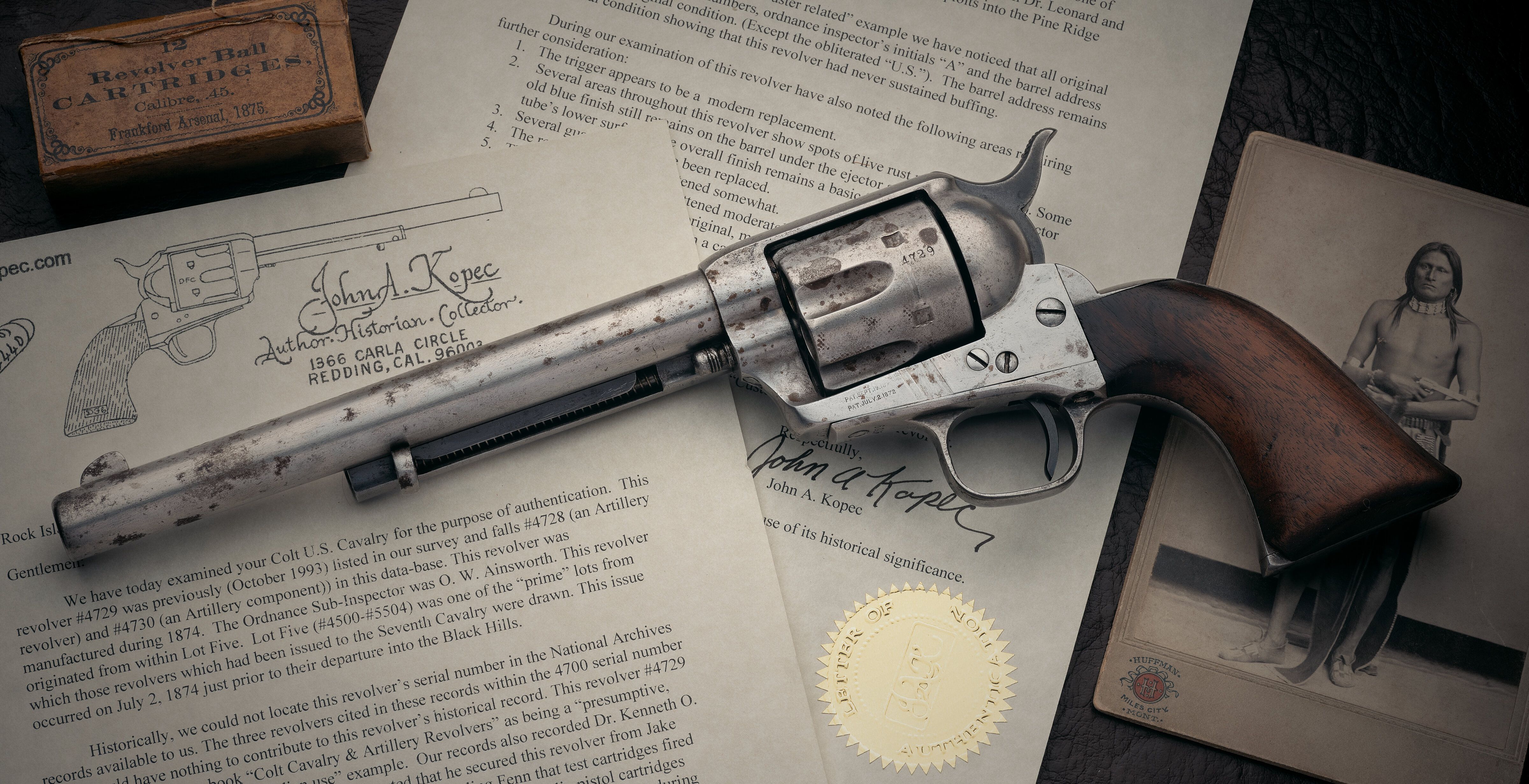 Lot 5 Custer Battle Attributed US Colt Cavalry Model Revolver | Rock ...
