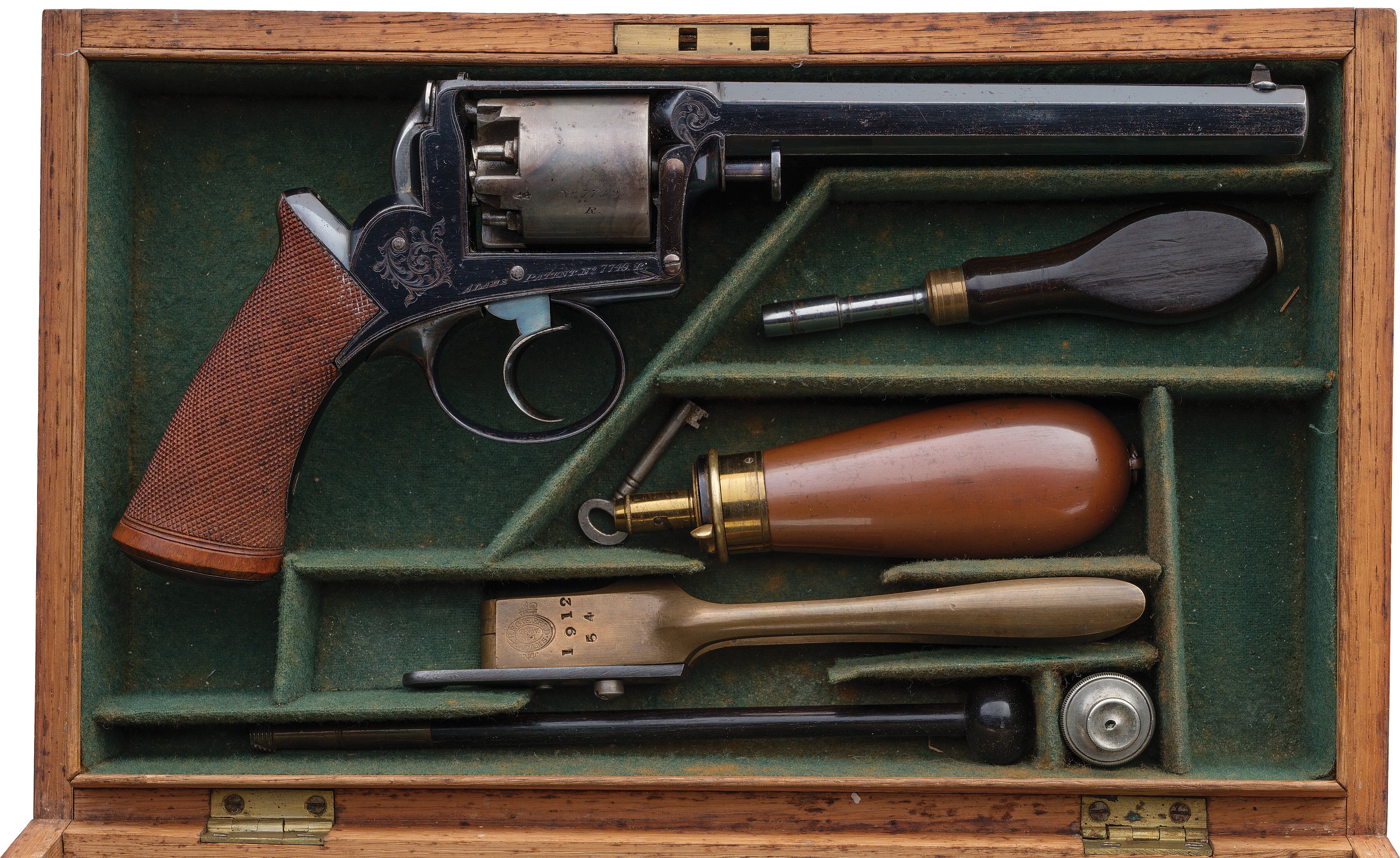 Cased Engraved Deane, Adams & Deane Double Action Revolver | Rock ...