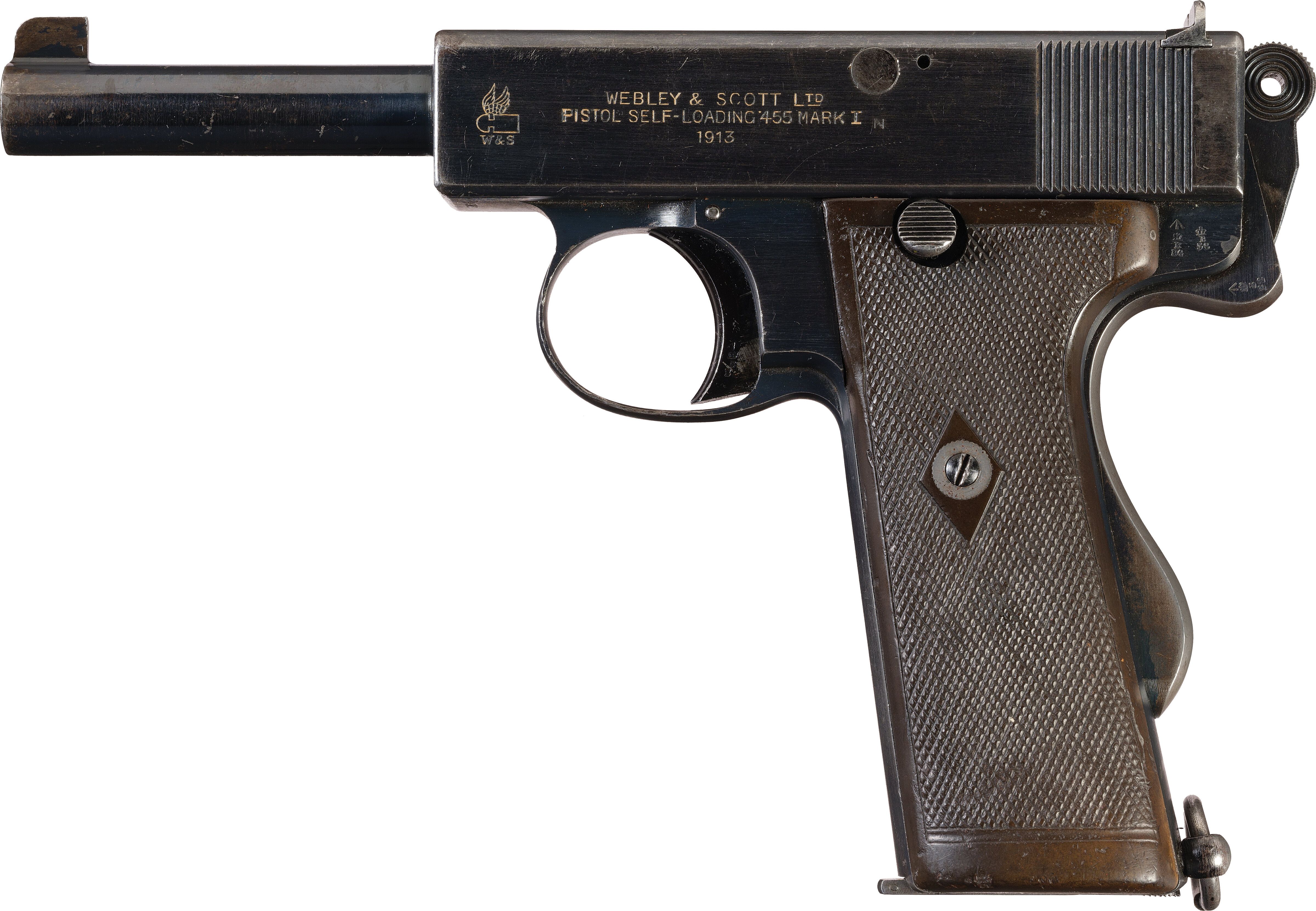 British Webley & Scott Mark I Navy Self-Loading Pistol | Rock Island ...