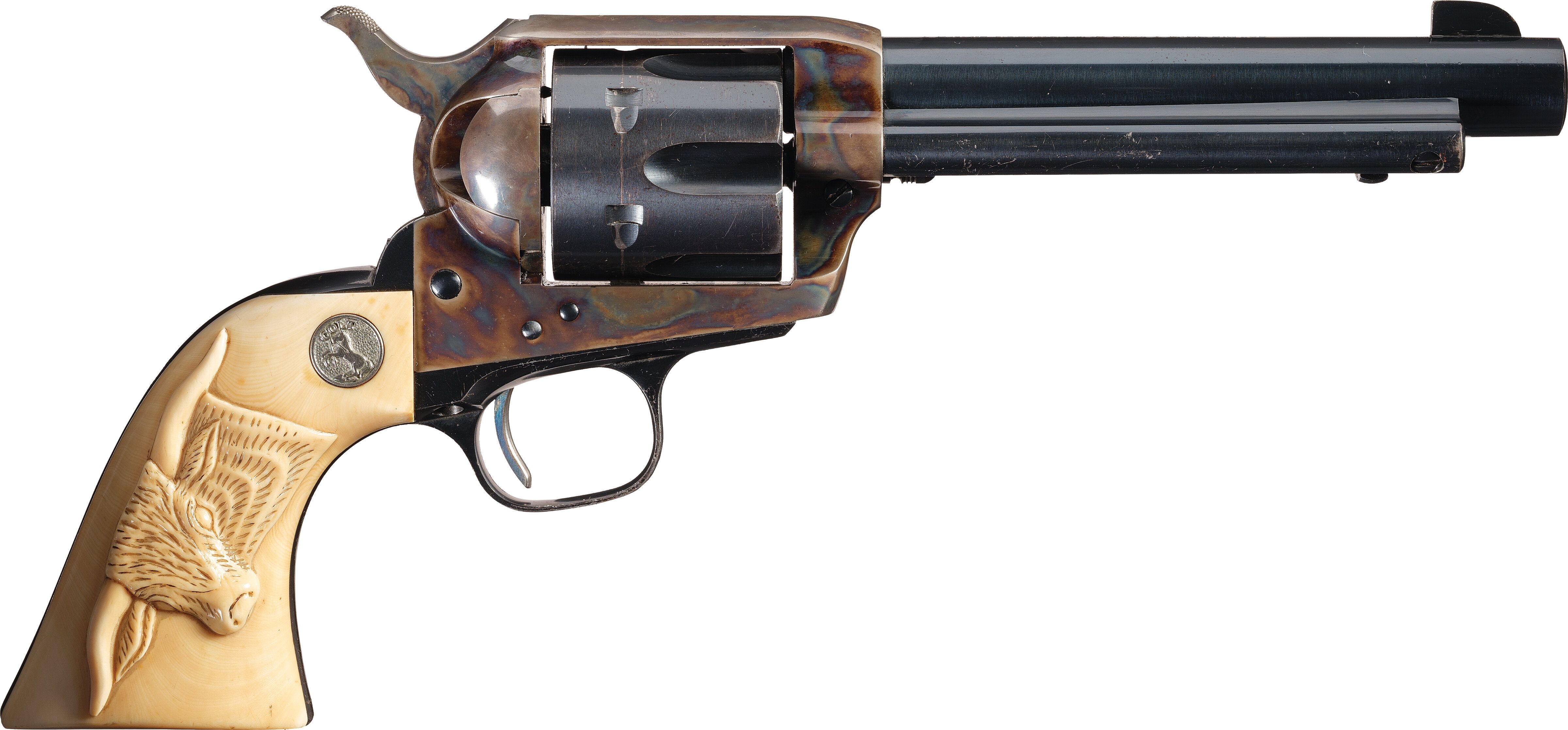Pre-War Colt SAA Revolver with Carved Steerhead Grip | Rock Island Auction