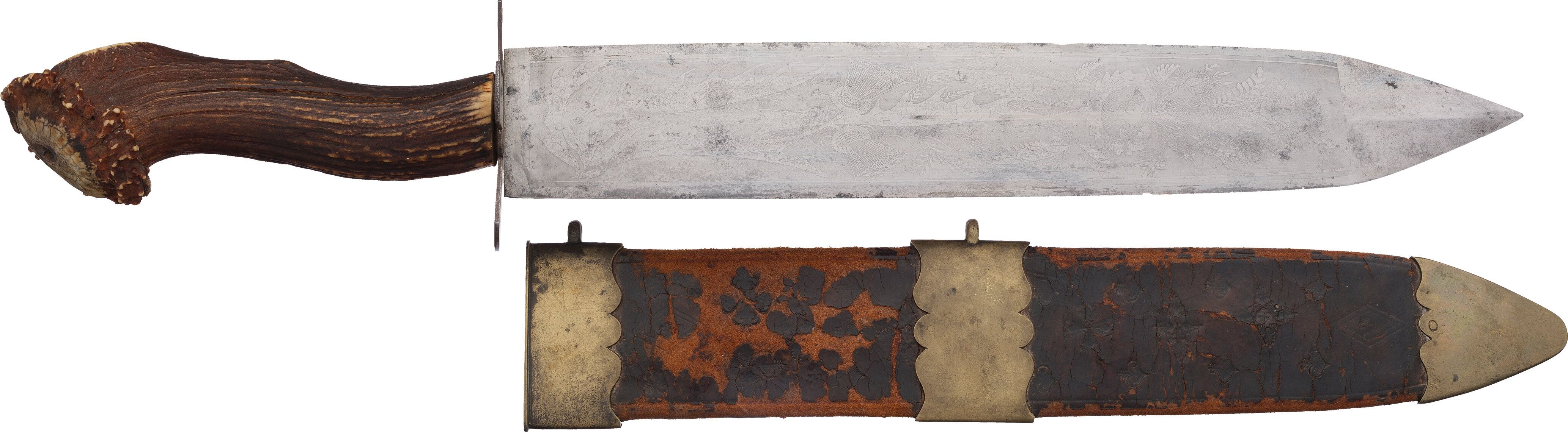 Massive Stag Handled Dagger with "George Young His Dagger 1825" | Rock ...