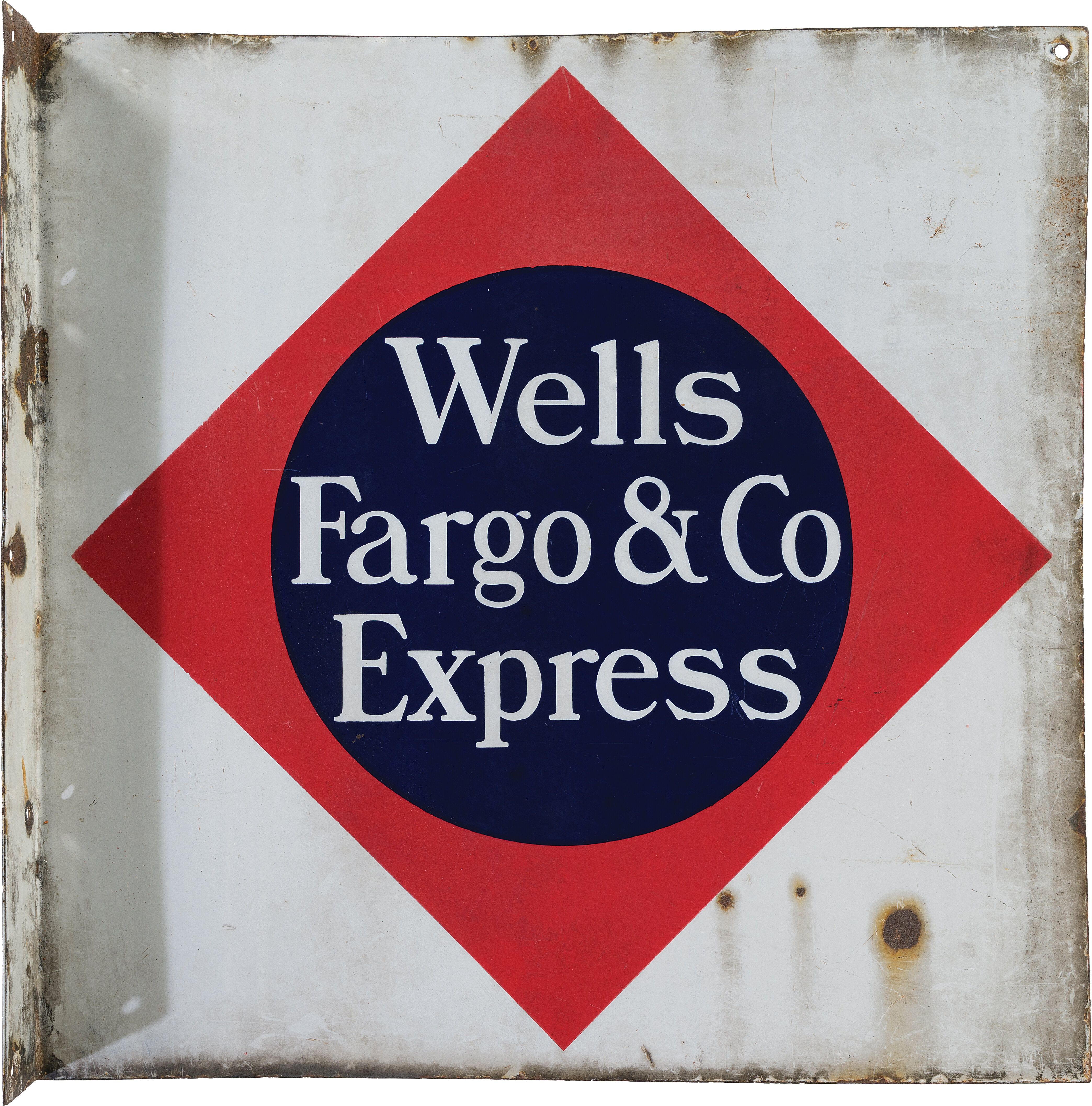 Wells Fargo & Co. Express Porcelain Enamel Sign | Rock Island Auction