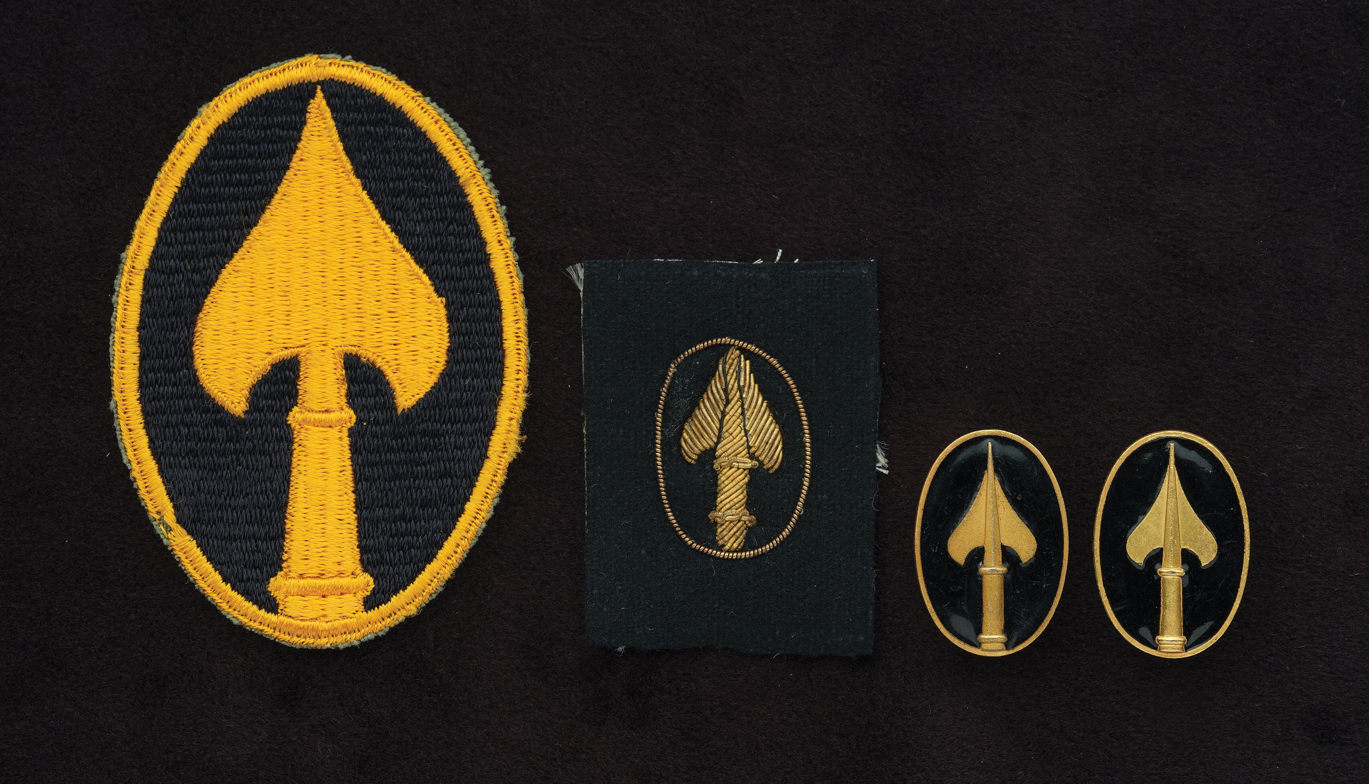 Two OSS Spearhead Patches and Two OSS Spearhead Collar Insignia | Rock ...