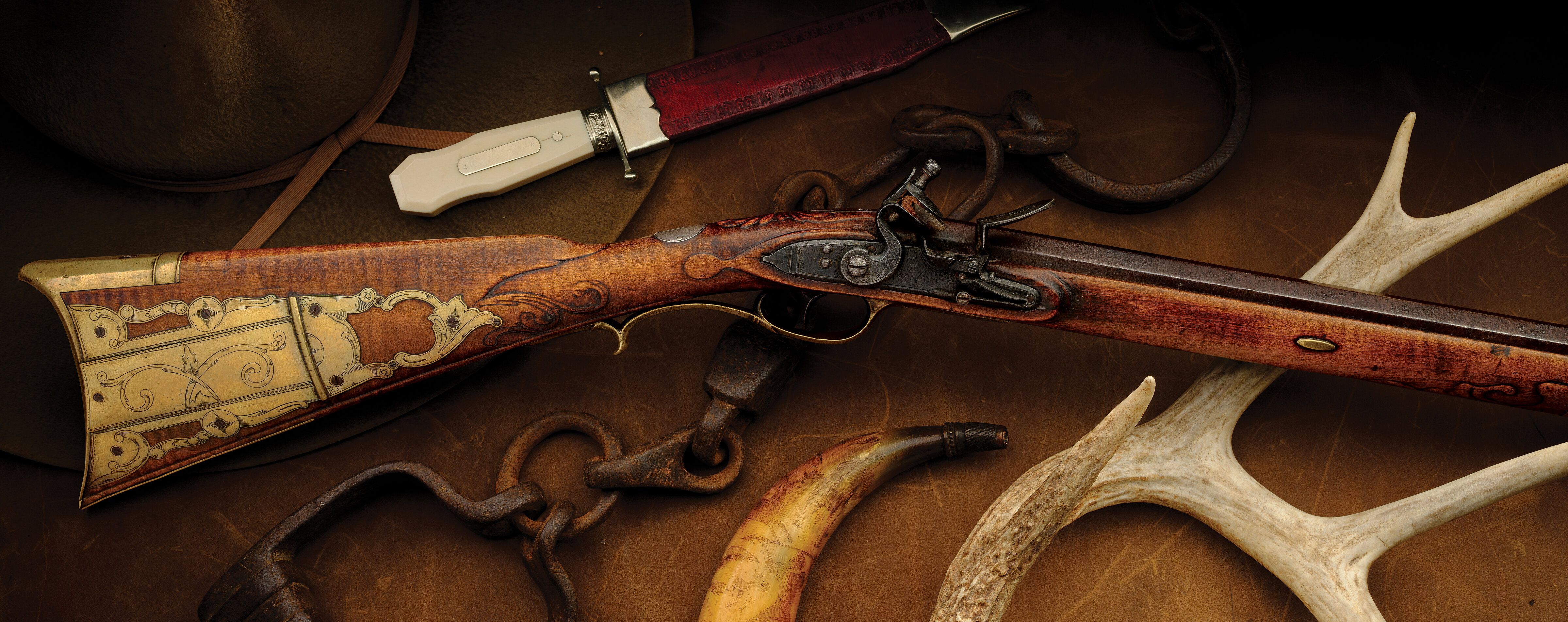 John Armstrong Golden Age Flintlock American Long Rifle | Rock Island ...