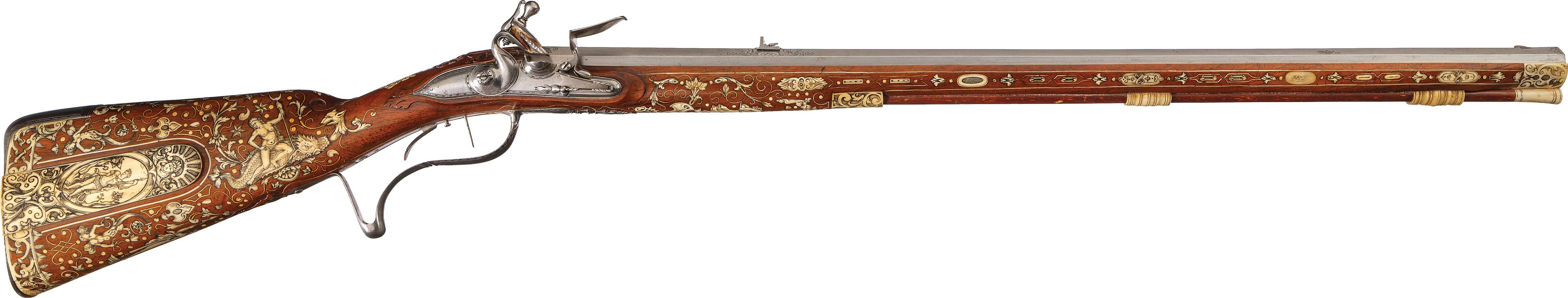 Scrimshaw Inlaid German Flintlock Sporting Rifle | Rock Island Auction
