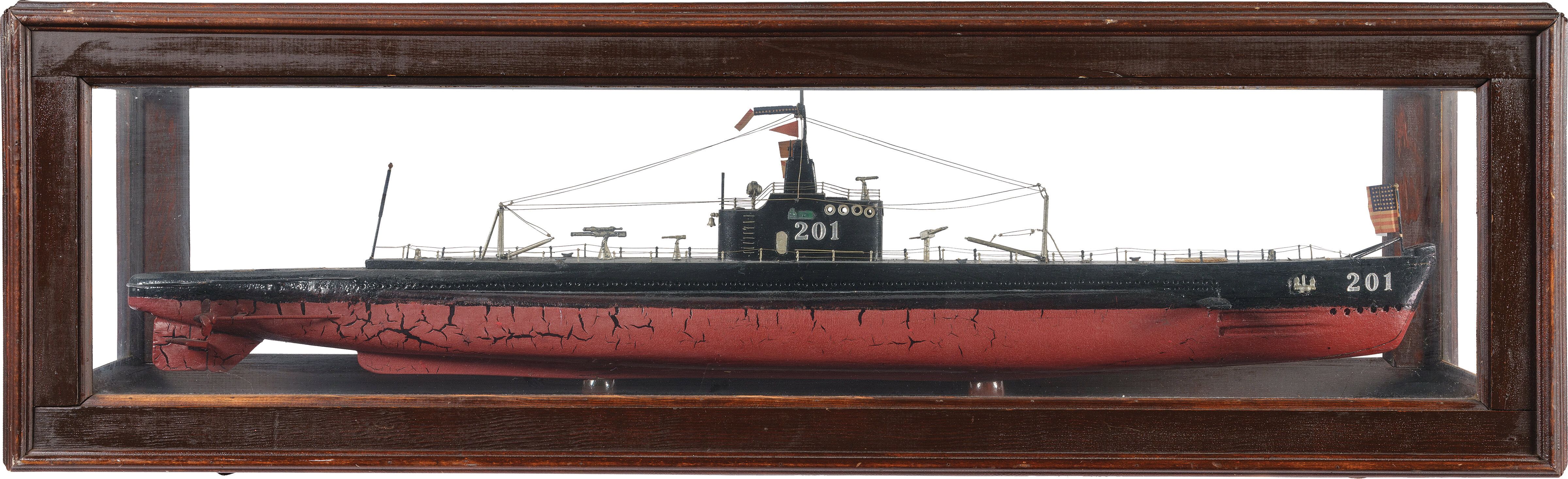 Model of USS Triton (SS-201) Submarine with Glass Display Case | Rock ...