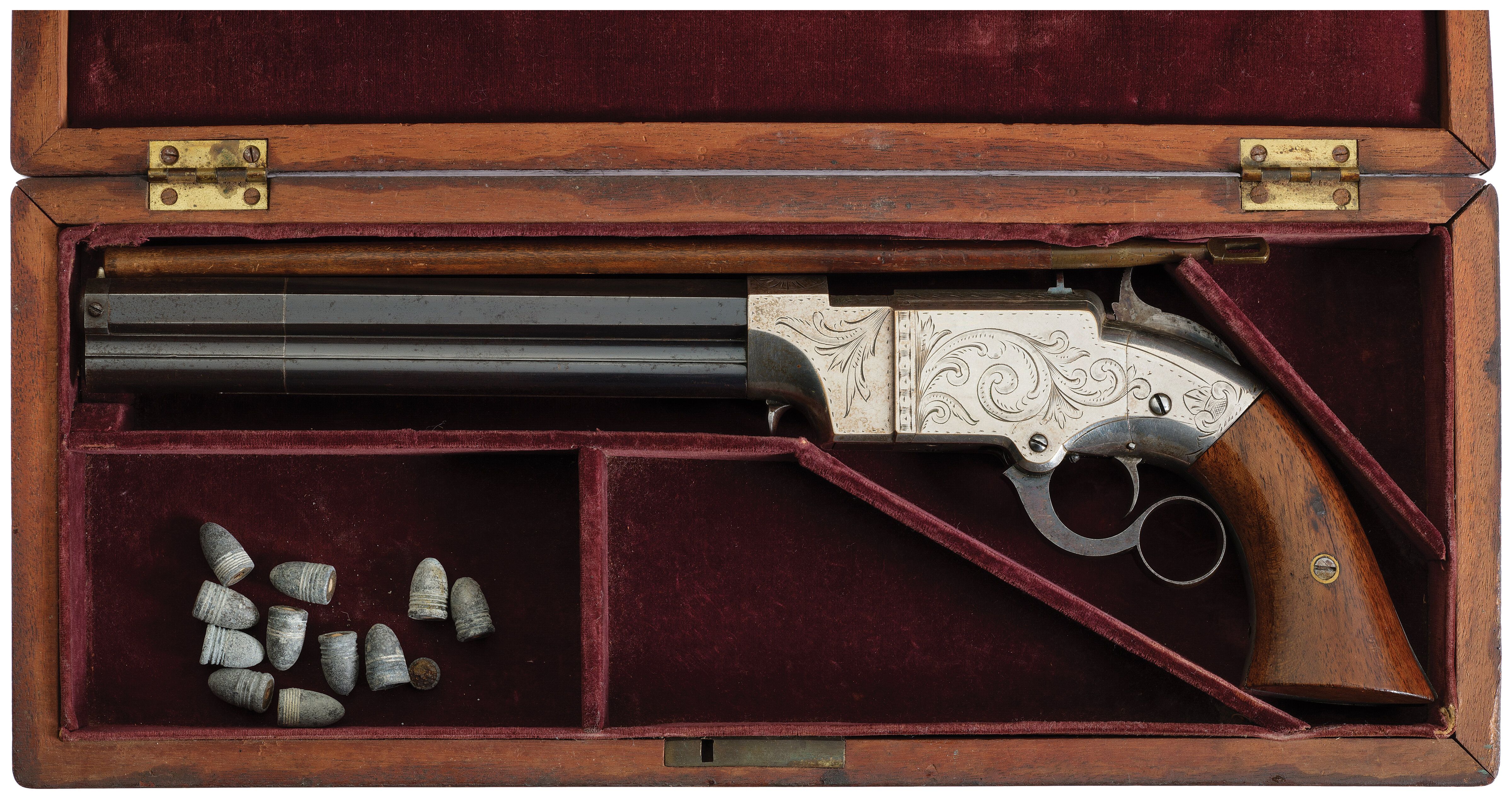 Cased Factory Engraved Volcanic Repeating Arms Navy Pistol | Rock ...