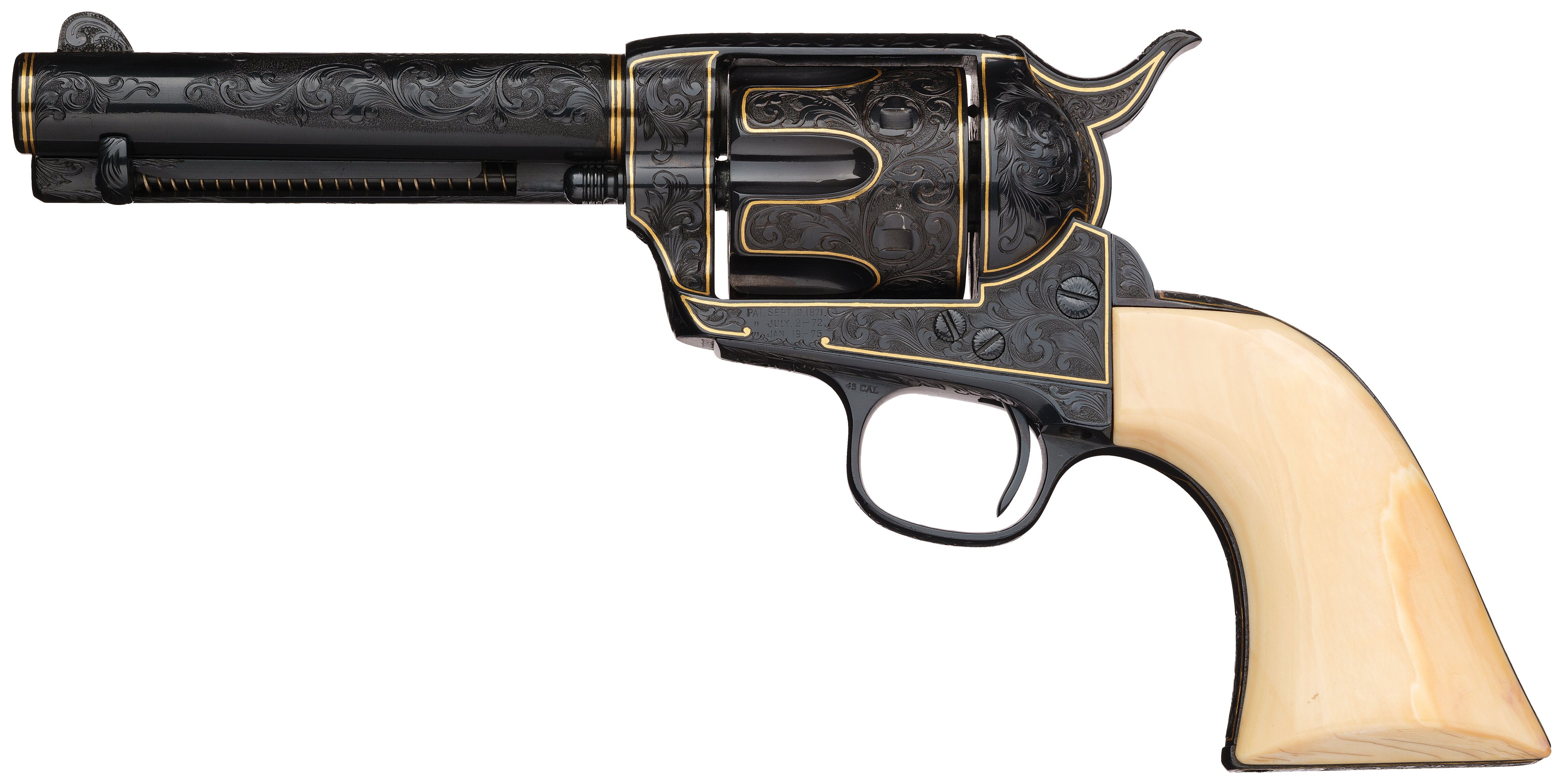 Engraved/Inlaid Antique Colt Single Action Army Revolver | Rock Island ...