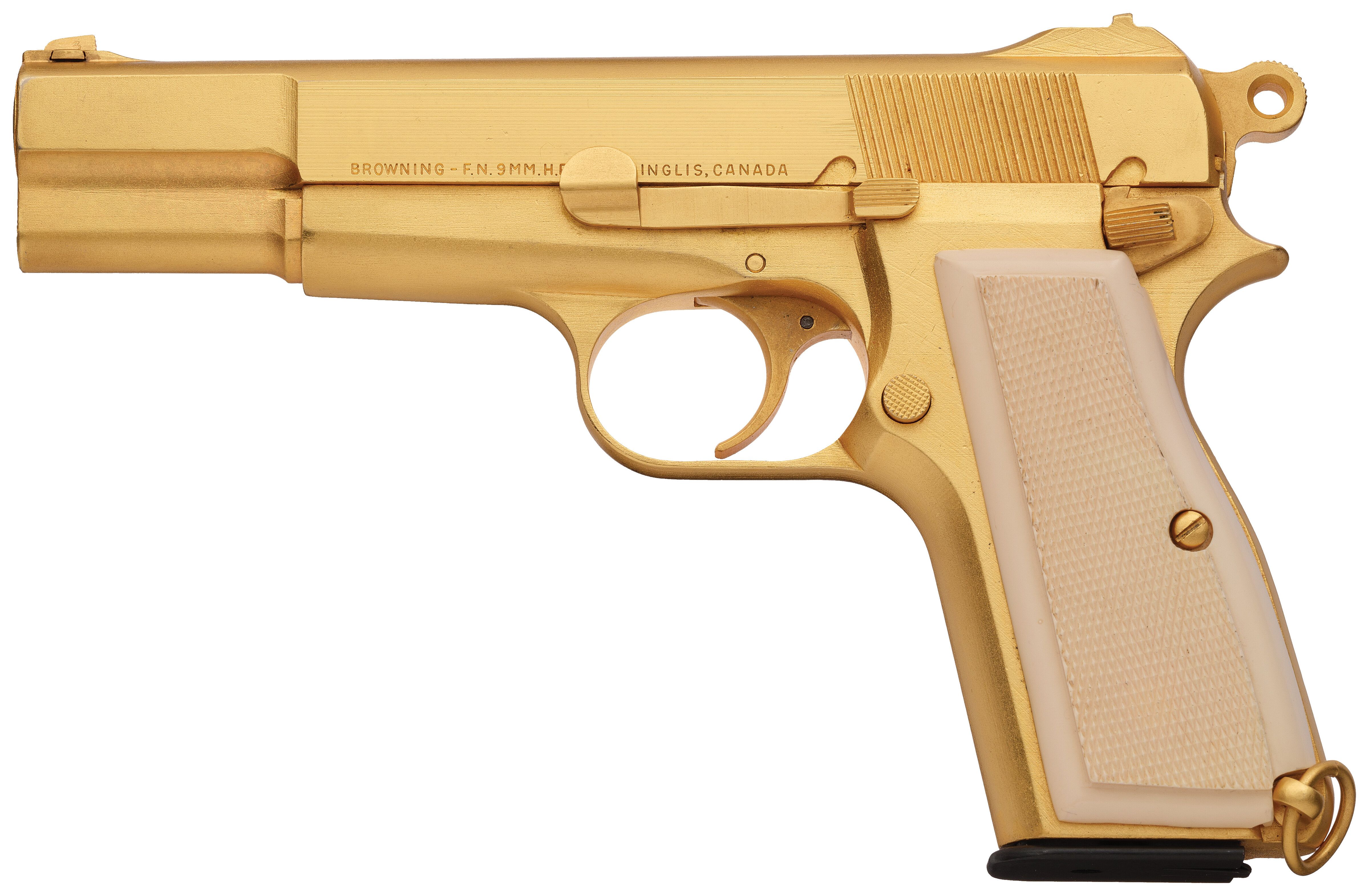 Gold Plated Inglis Canadian Contract High Power Pistol | Rock Island ...
