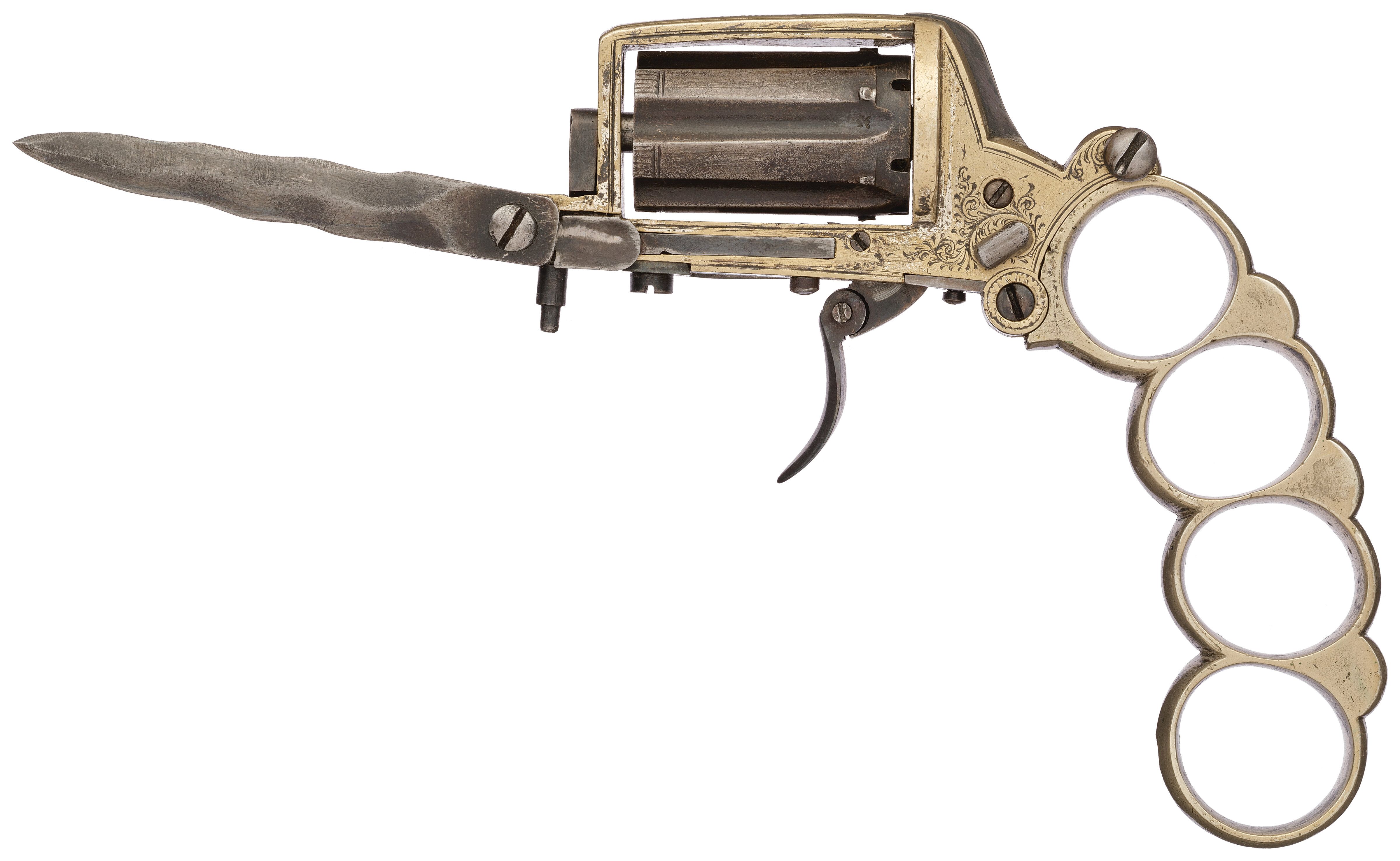 Dolne Apache Pinfire Pocket Revolver with Folding Knife | Rock Island ...