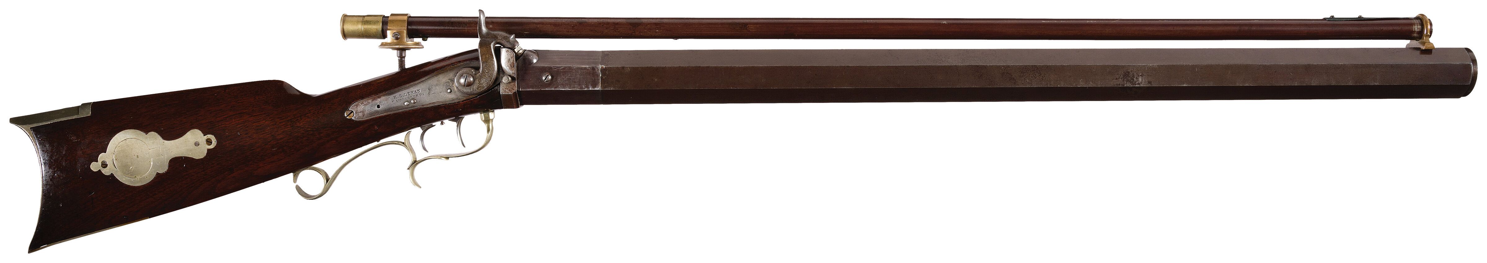 H. E. Leman Marked Heavy Barrel Percussion Target Rifle | Rock Island ...