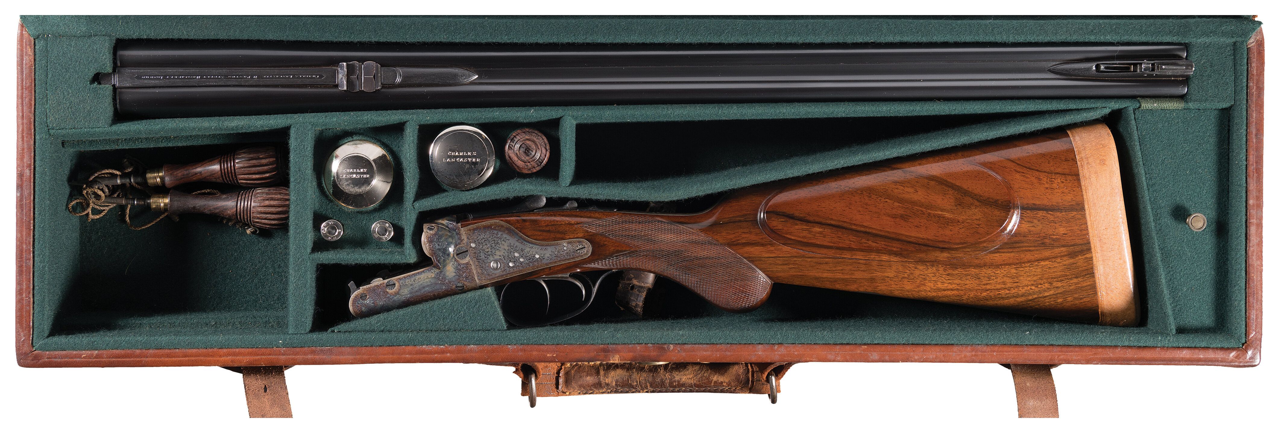 Engraved Charles Lancaster Sidelock Double Rifle with Case | Rock ...