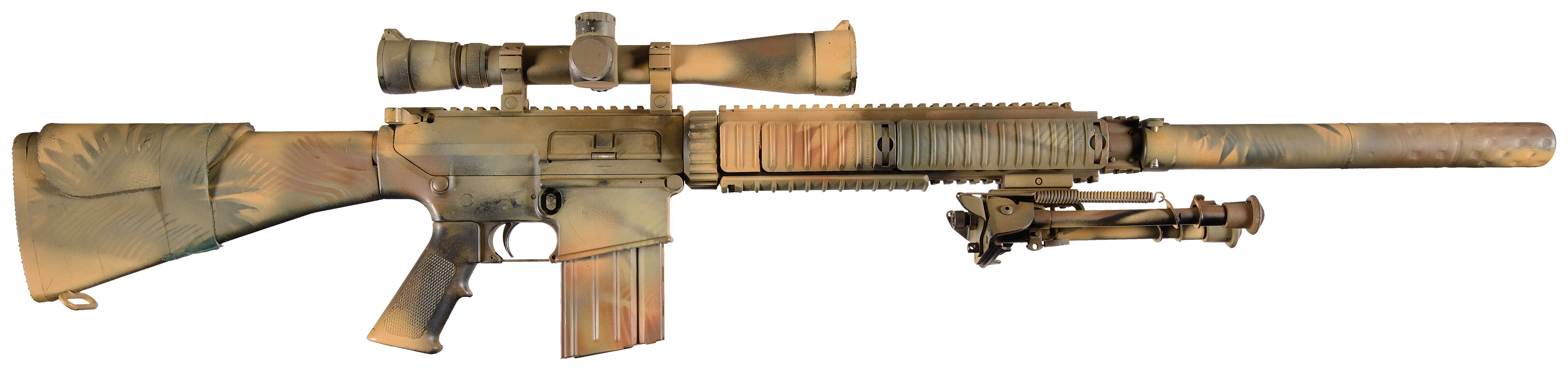 Knights Mfg. Co. SR-25 LWMM Rifle, Case & Class III/NFA Silencer | Rock ...