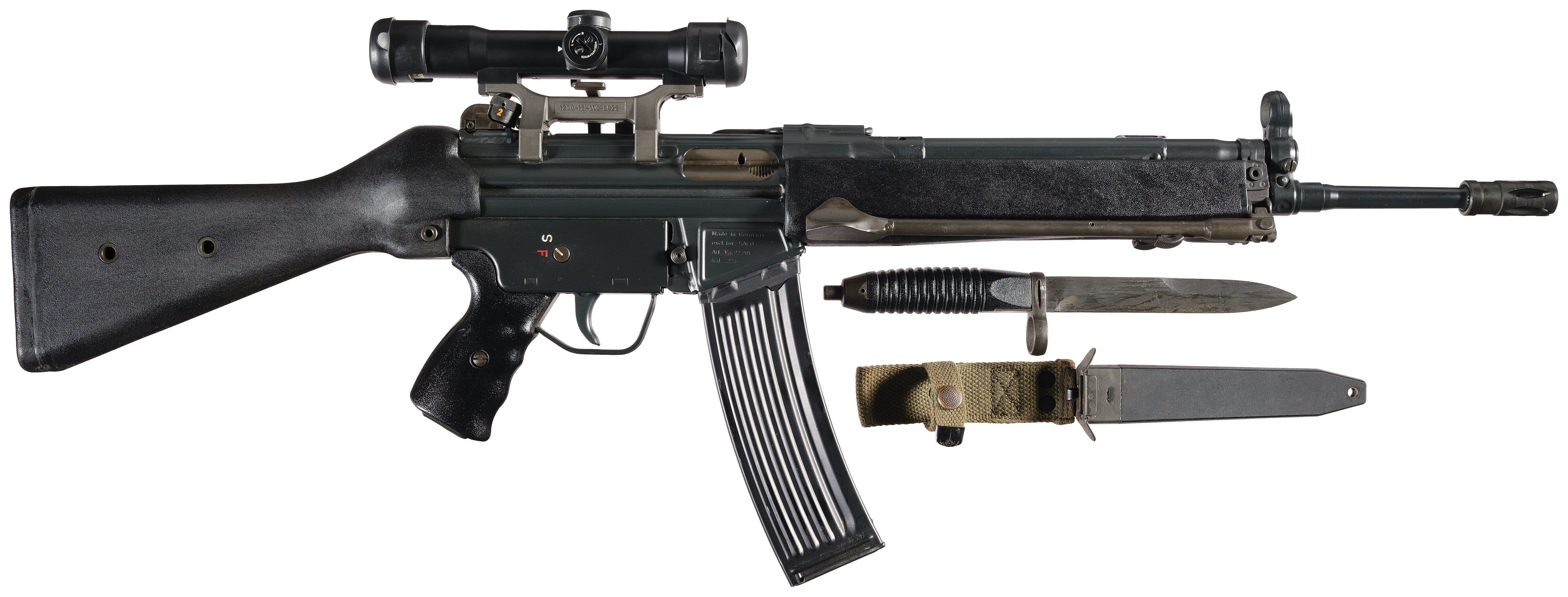 Heckler & Koch HK93 Rifle with Scope, Bayonet, and Accessories | Rock ...