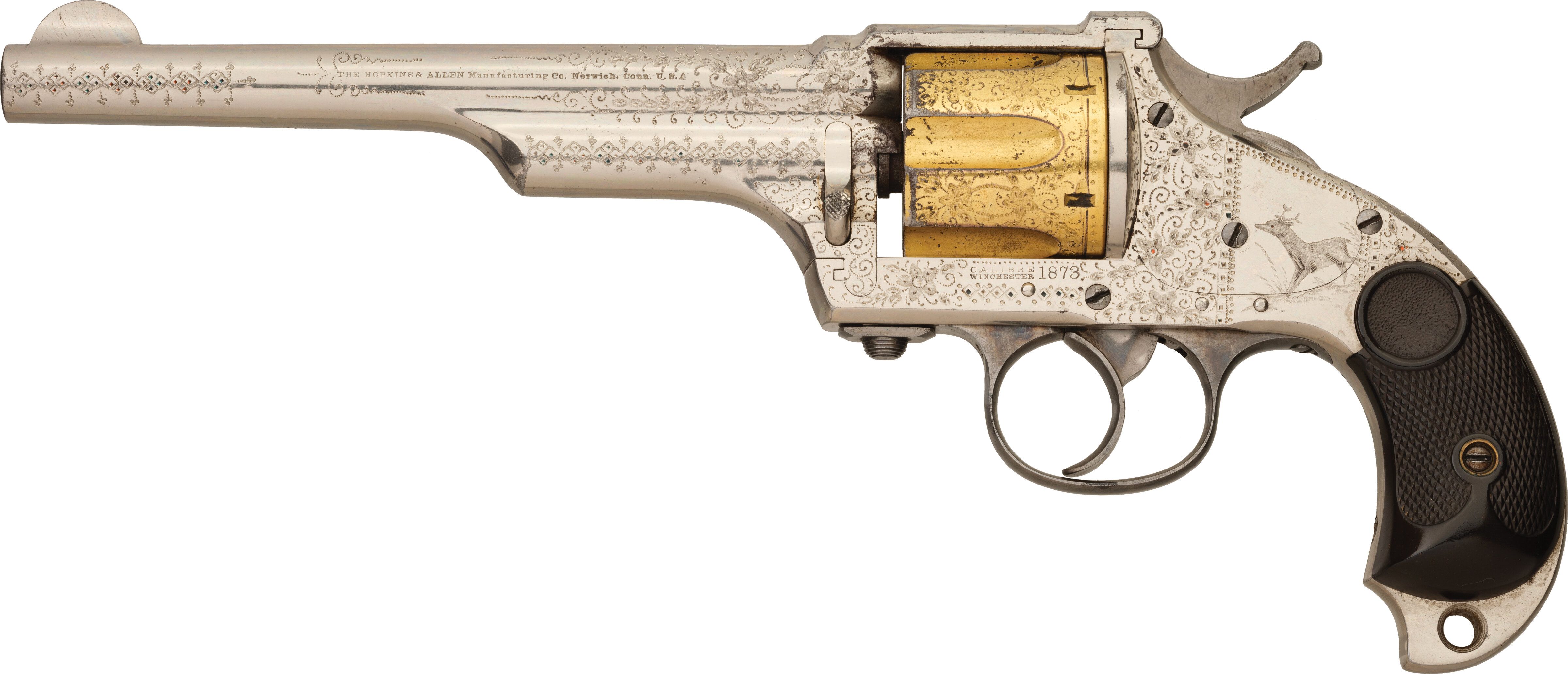 Engraved, Nickel, Gold Plated Merwin, Hulbert & Co. DA Revolver | Rock ...