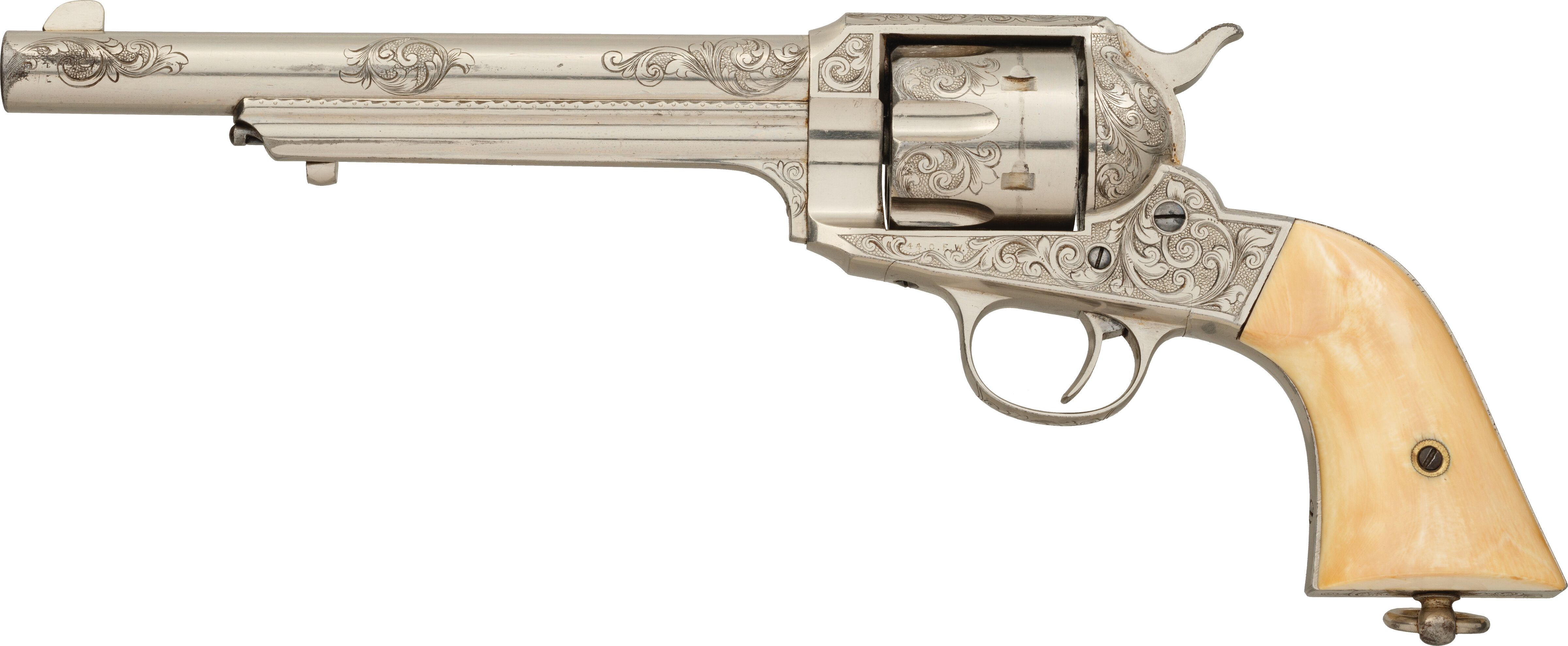 Engraved Remington 1890 Single Action Revolver with Ivory Grips | Rock ...