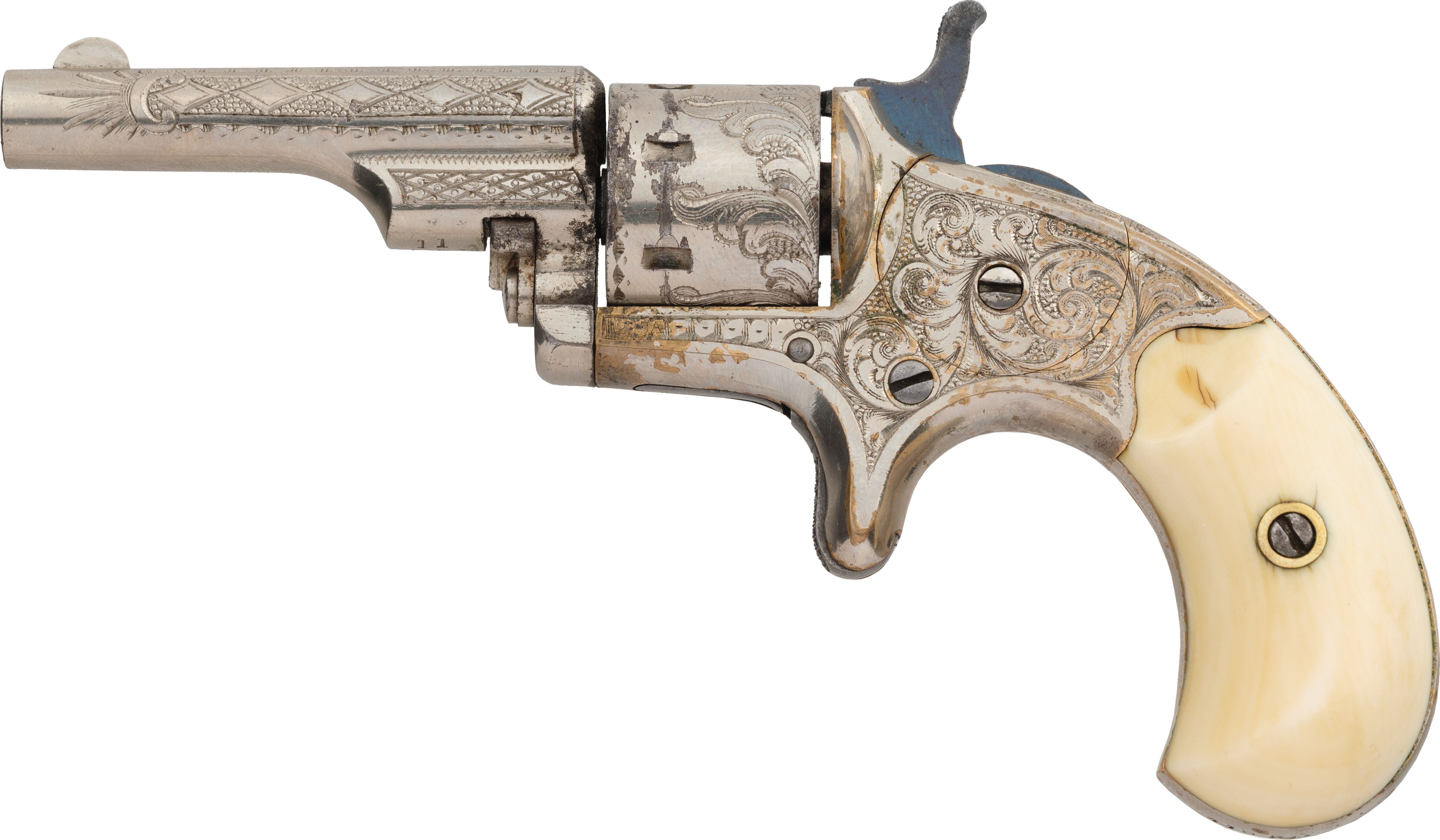 Factory Engraved Colt Open Top Pocket Spur Trigger Revolver | Rock ...