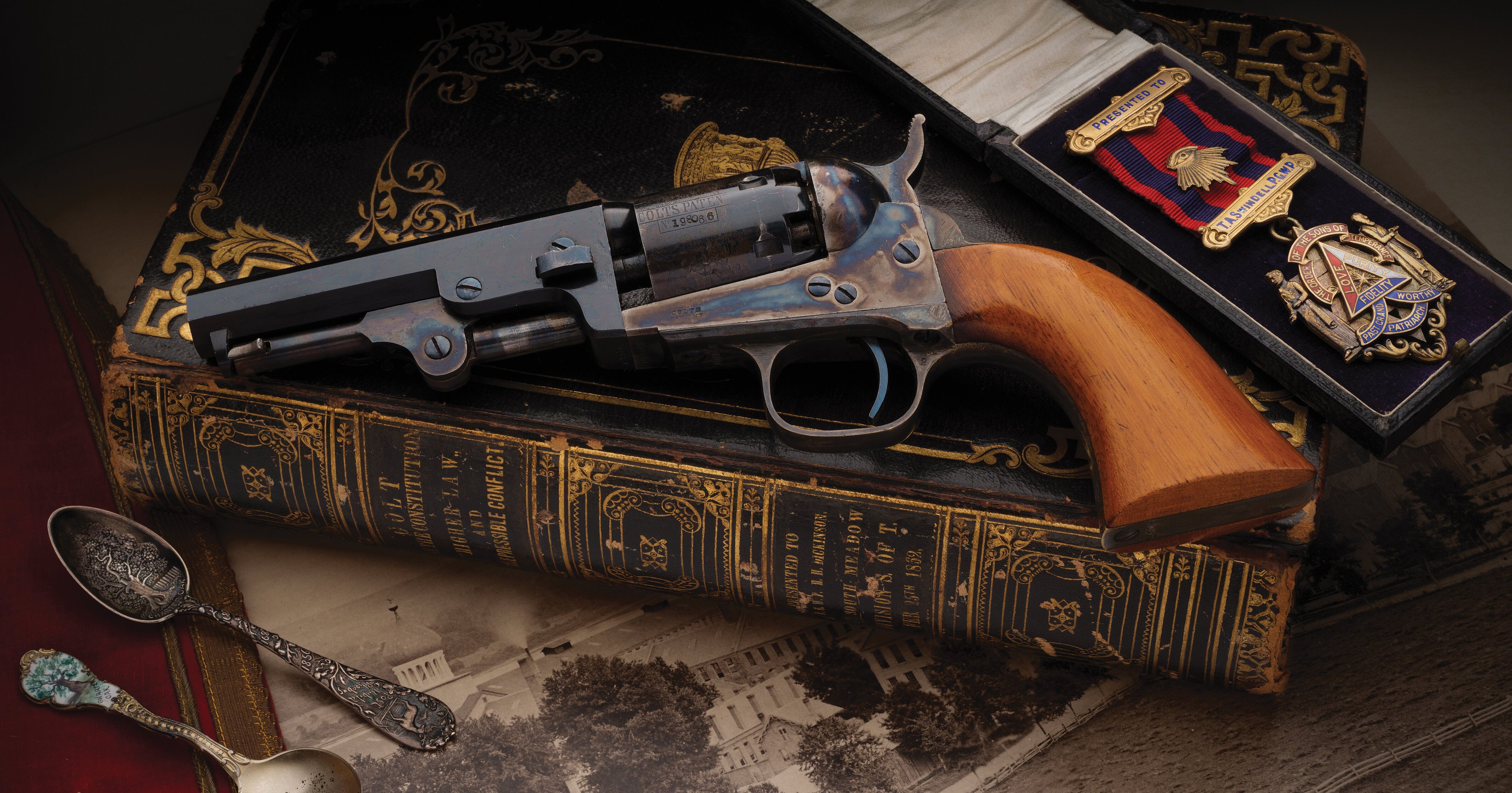 Book Cased Colt Model 1849 Pocket Revolver with Charter Oak Grip | Rock ...