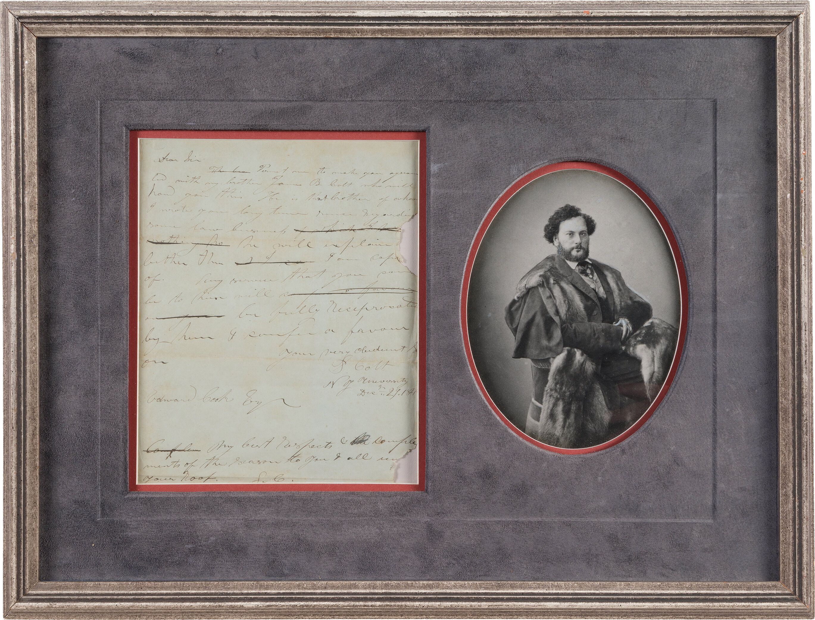 Framed 1849 Dated Handwritten Letter from Samuel Colt | Rock Island Auction