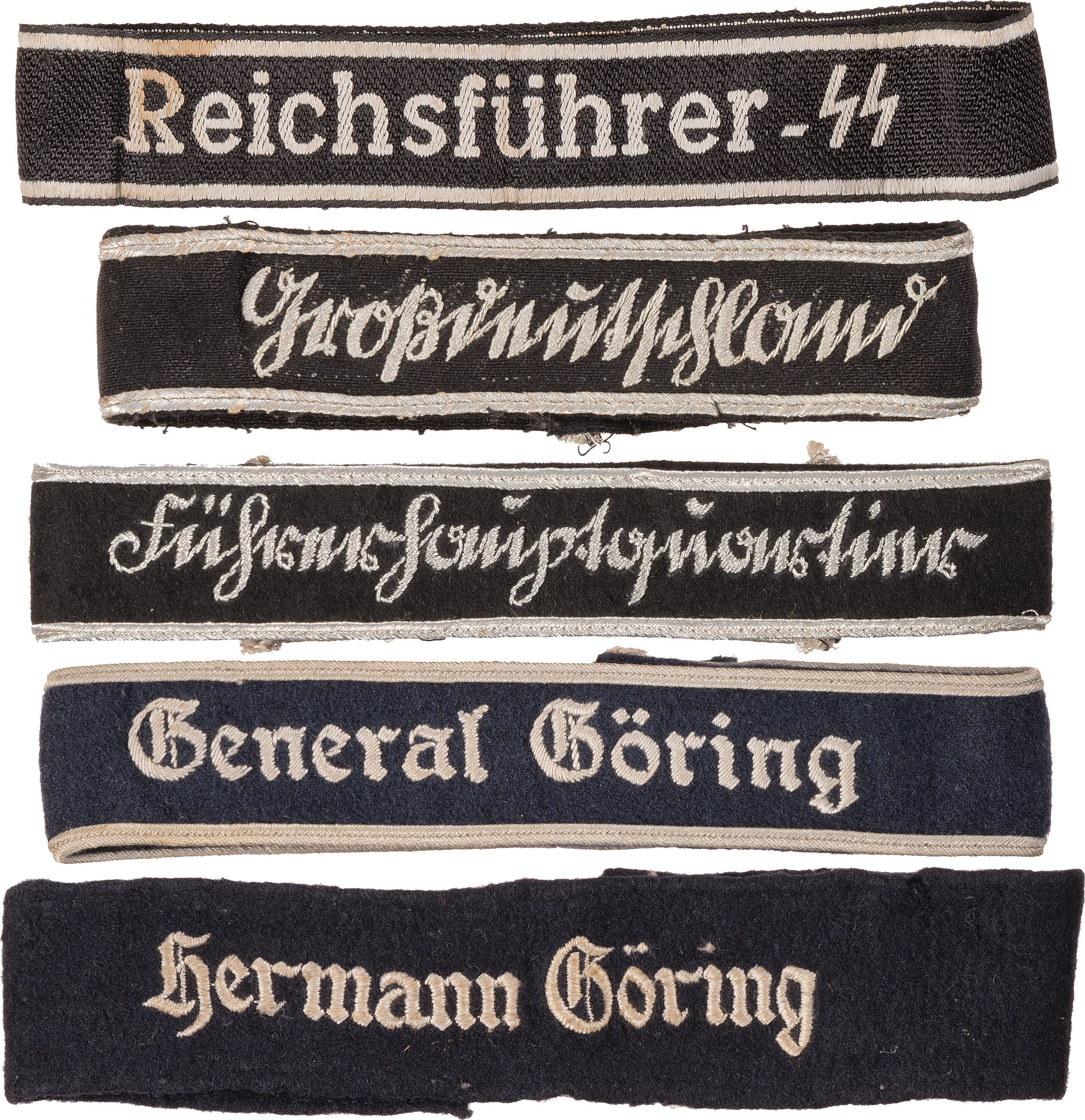 Collection of Five World War II German Cuff Titles | Rock Island Auction