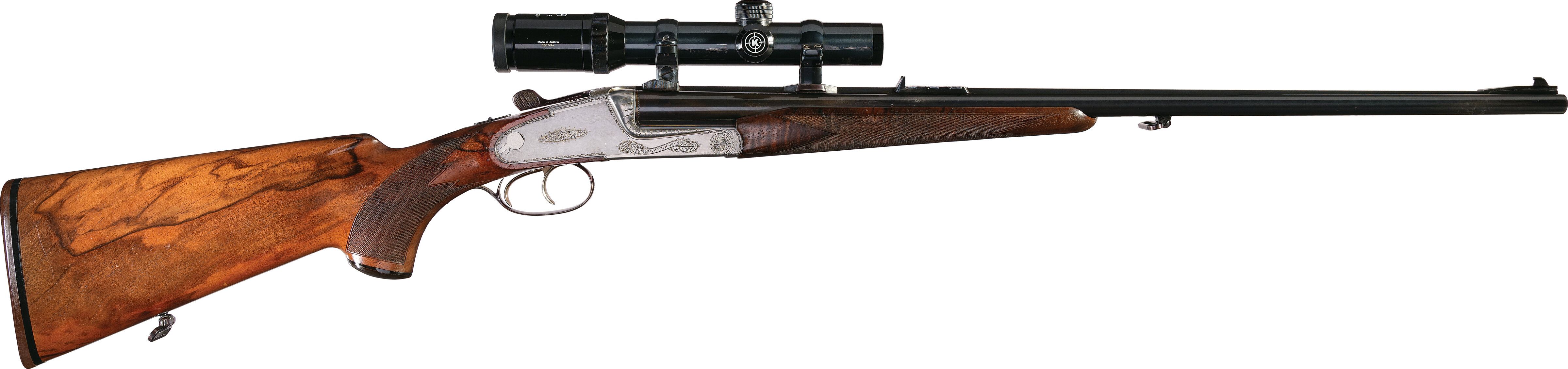 Engraved F.W. Heym Model 88B Double Rifle with Scope | Rock Island Auction