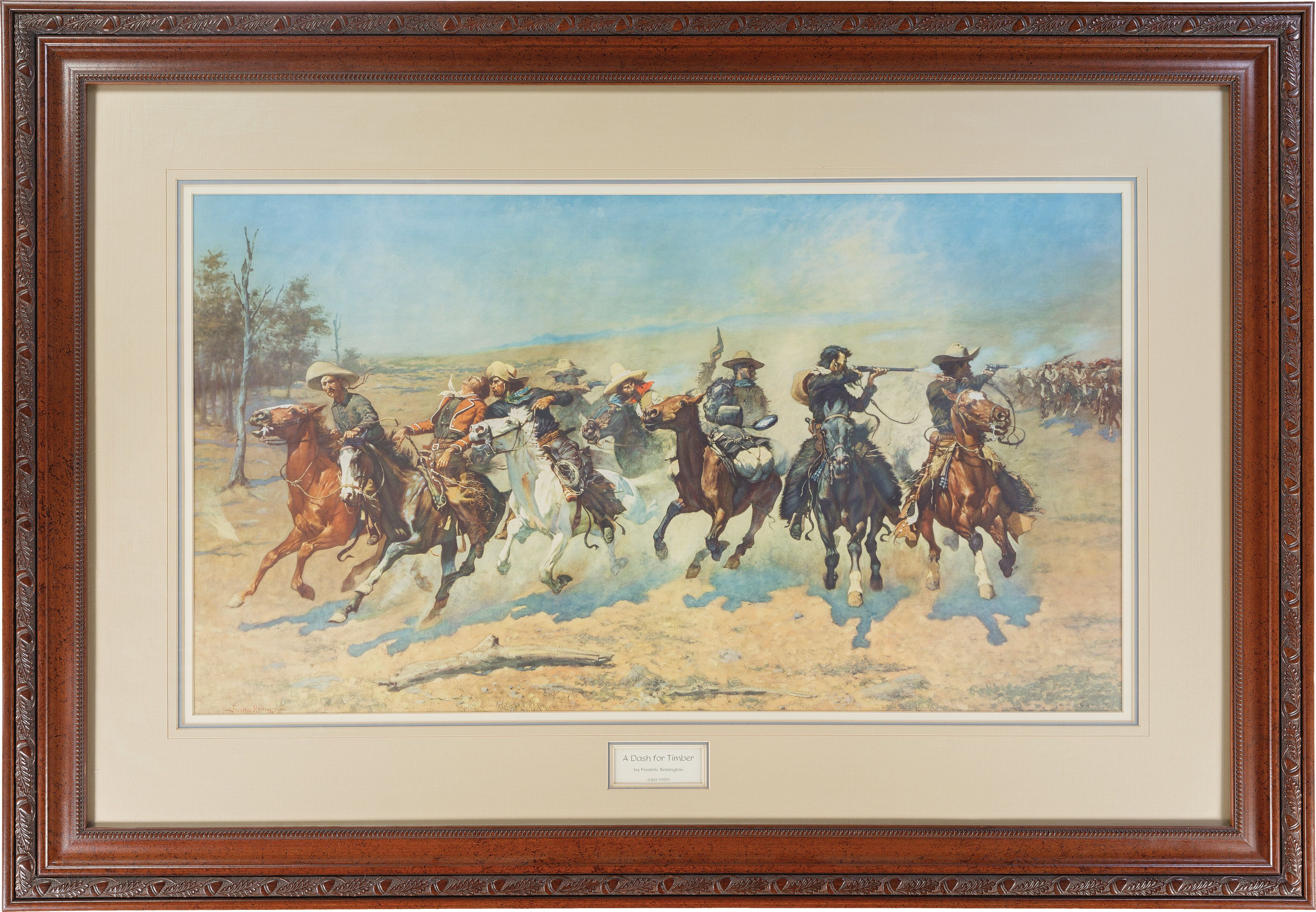 Framed Print of "A Dash For Timber" by Frederic Remington | Rock Island ...