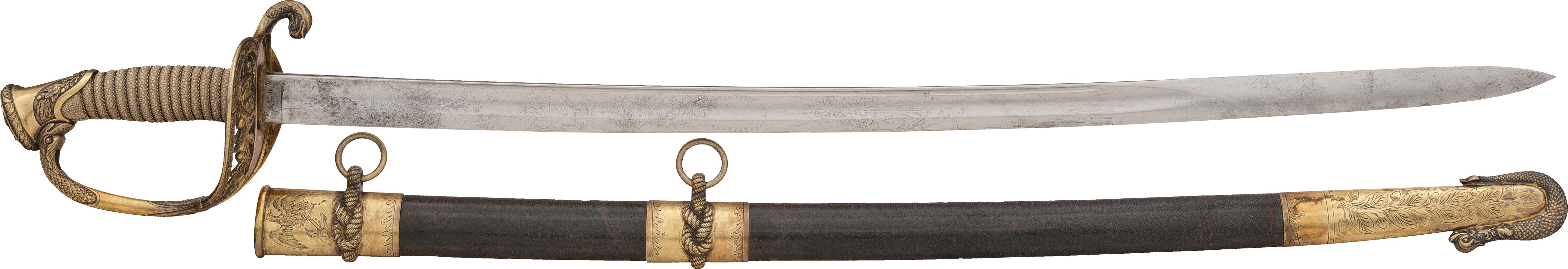 Commander James Alden's Presentation Ames 1852 Pattern Sword | Rock ...