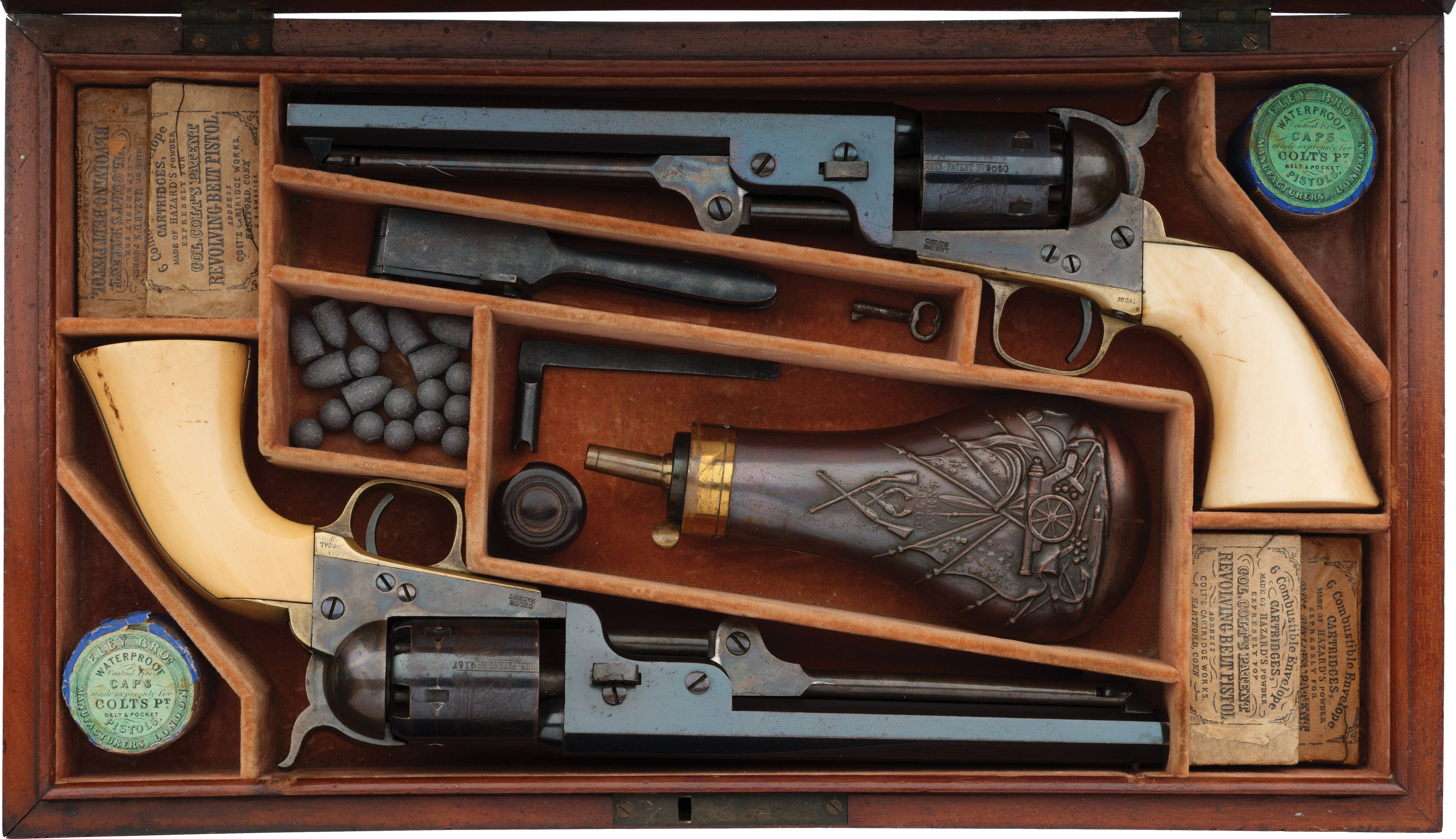 Civil War Era Presentation Cased Pair Colt 1851 Navy Revolvers | Rock ...