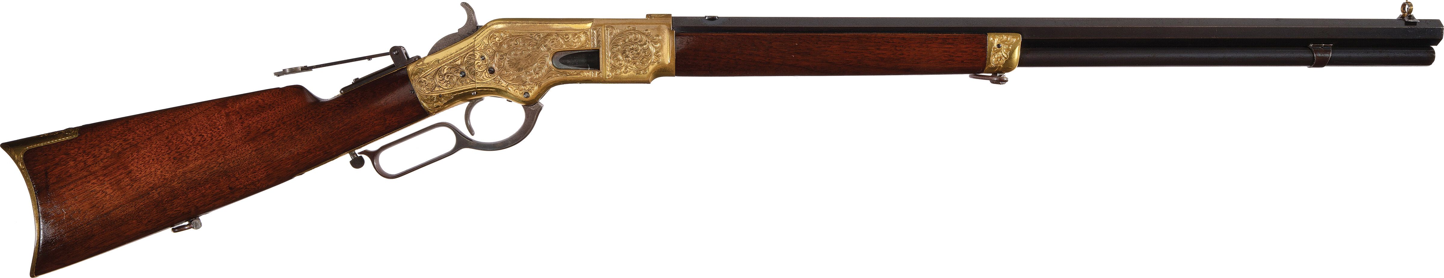 L.D. Nimschke Engraved Gold Gilt Winchester Model 1866 Rifle | Rock ...