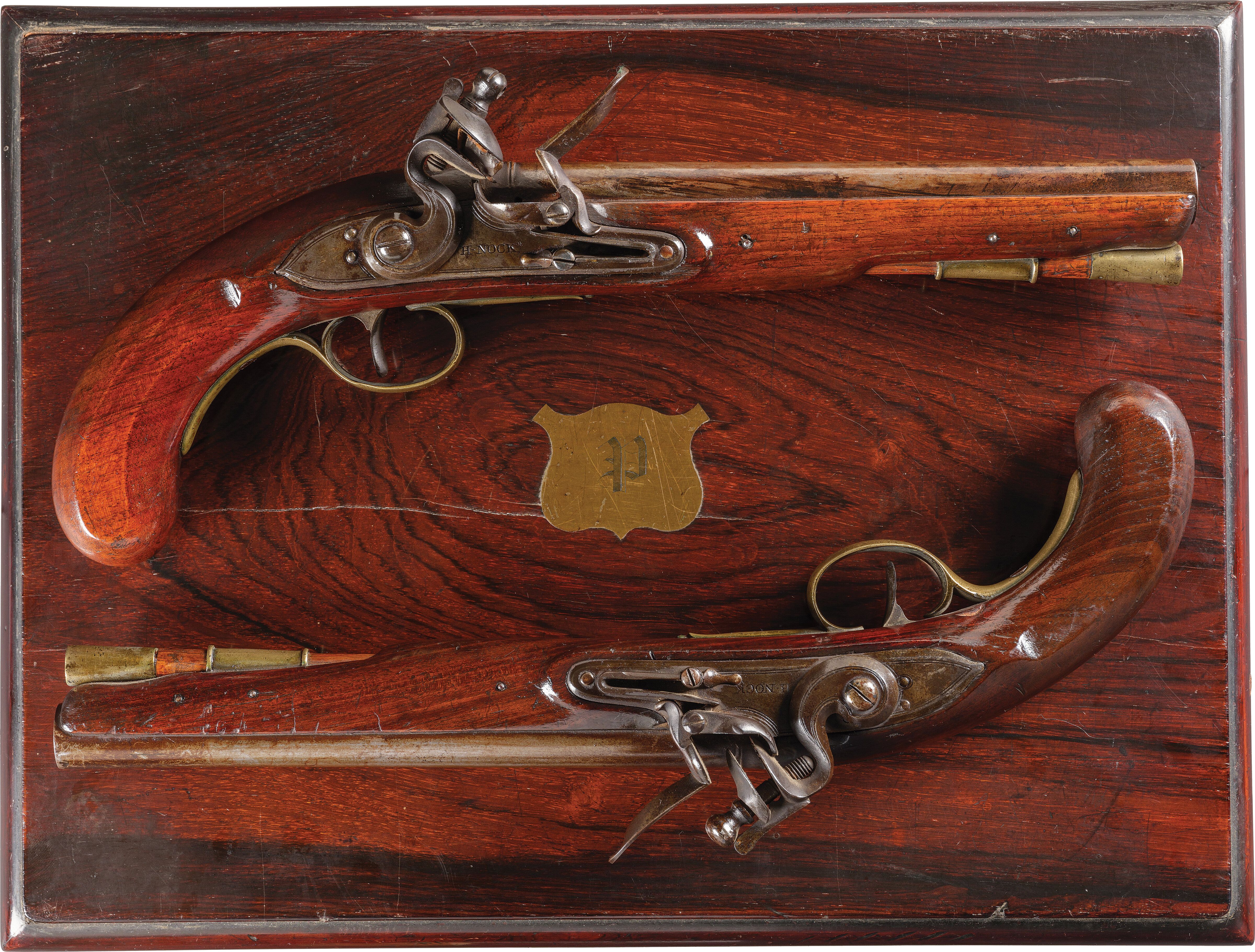 Pair of H. Nock Flintlock Officer/Heavy Dragoon Pistols | Rock Island ...