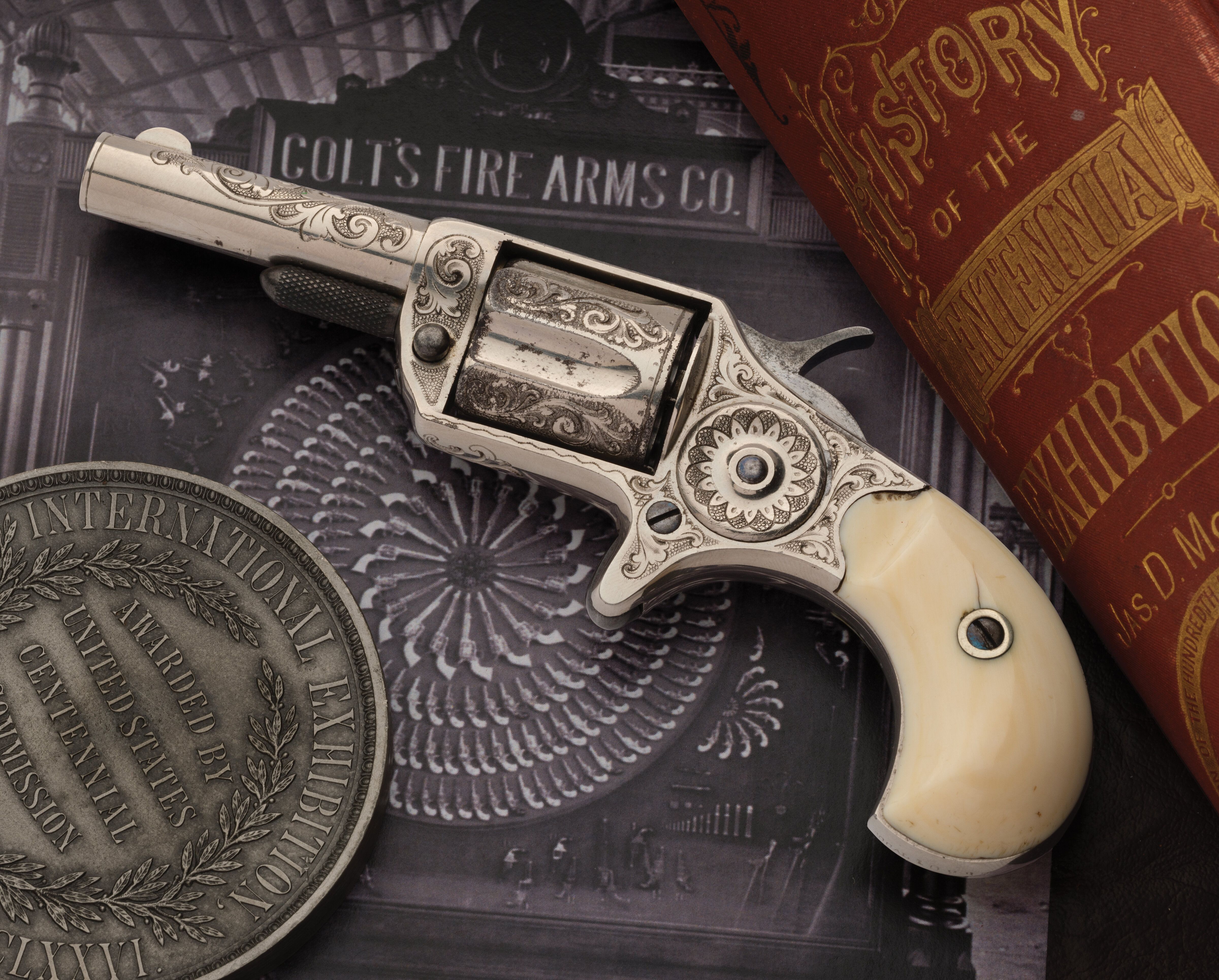 Engraved Colt New Line .30 Revolver from Colt "Wheel" Display | Rock ...