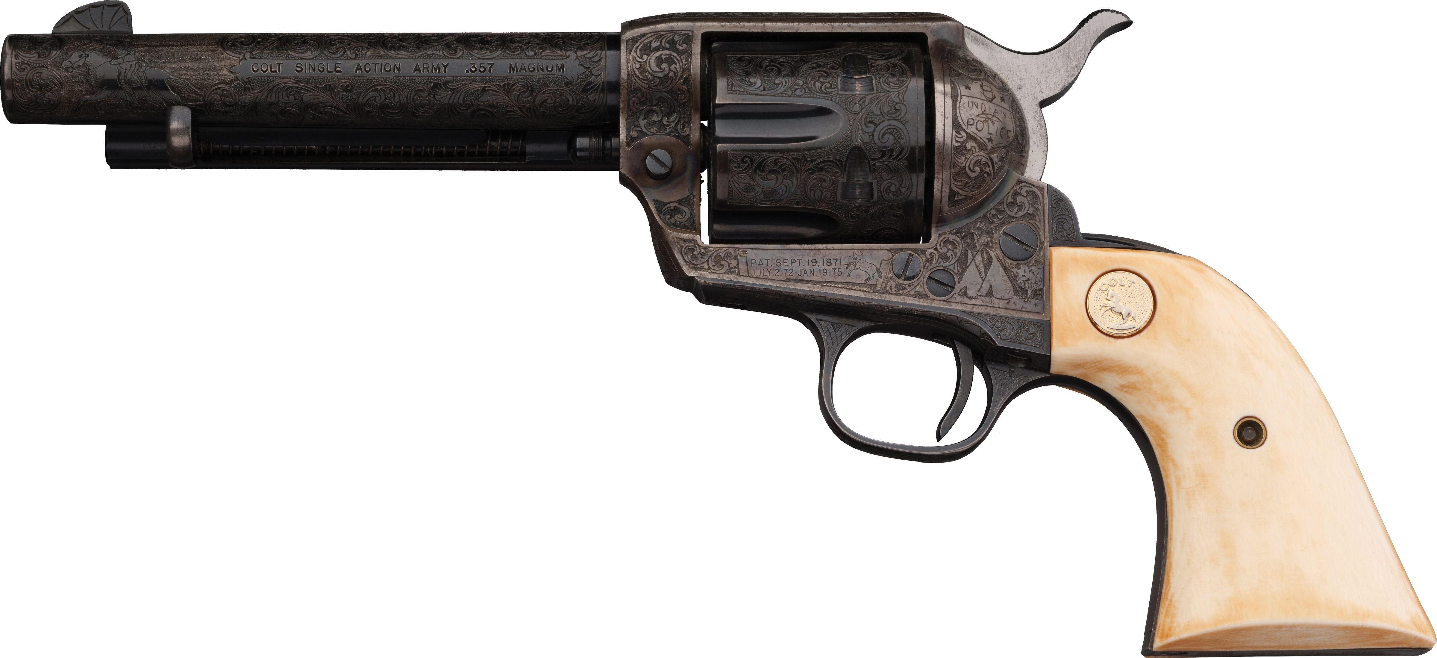 "M.E.G." Signed Western Theme Engraved Colt Single Action Army | Rock ...