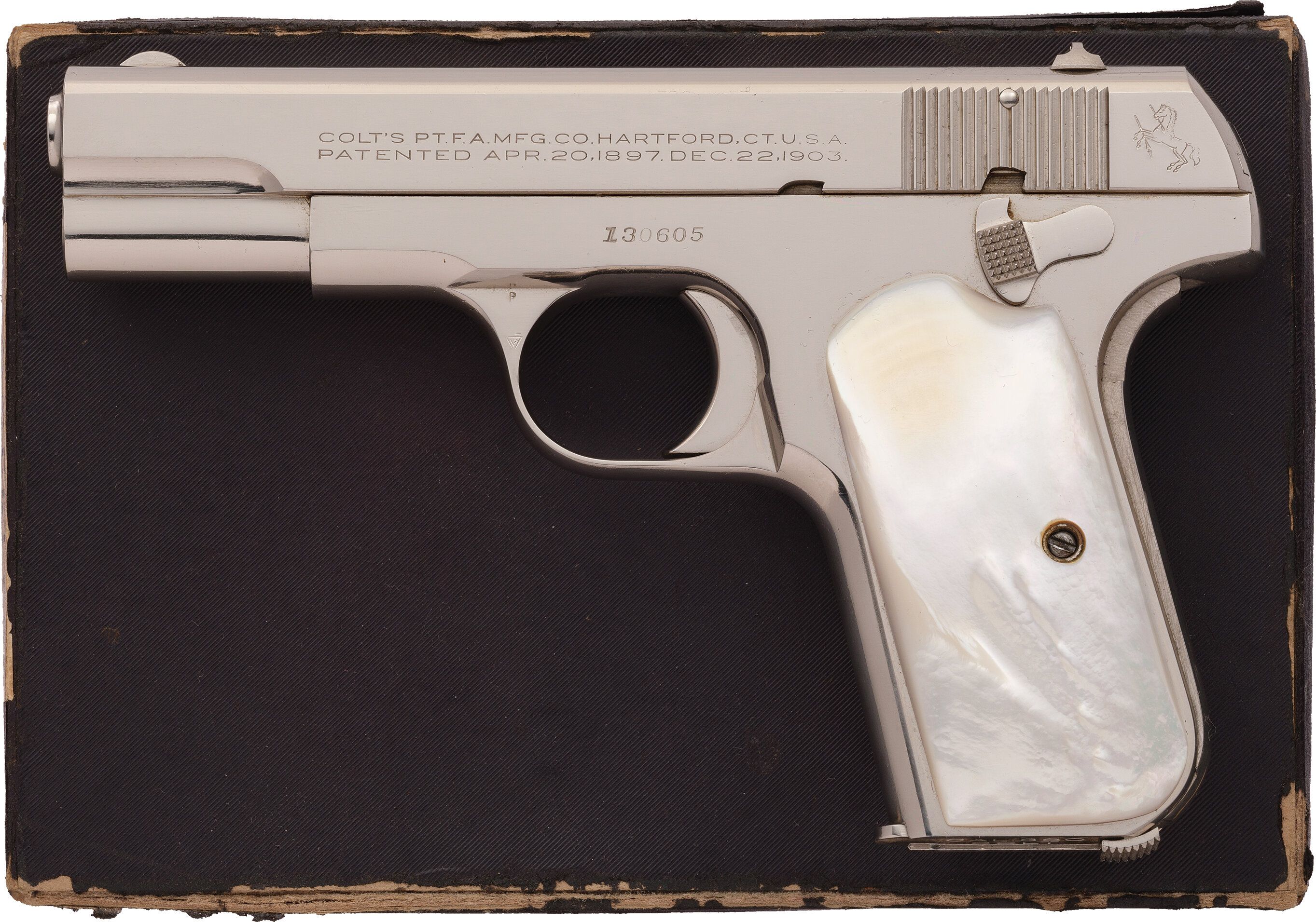 Nickel Plated Colt Model 1908 Pistol with Box and Factory Letter | Rock ...