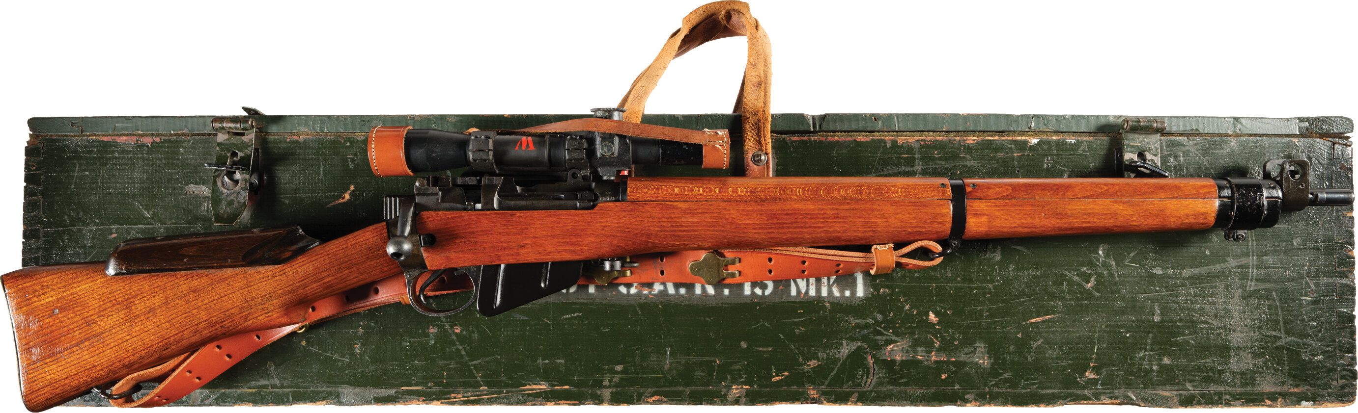 WWII BSA Shirley No. 4 Mk I(T) Sniper Rifle with Scope and Chest | Rock ...