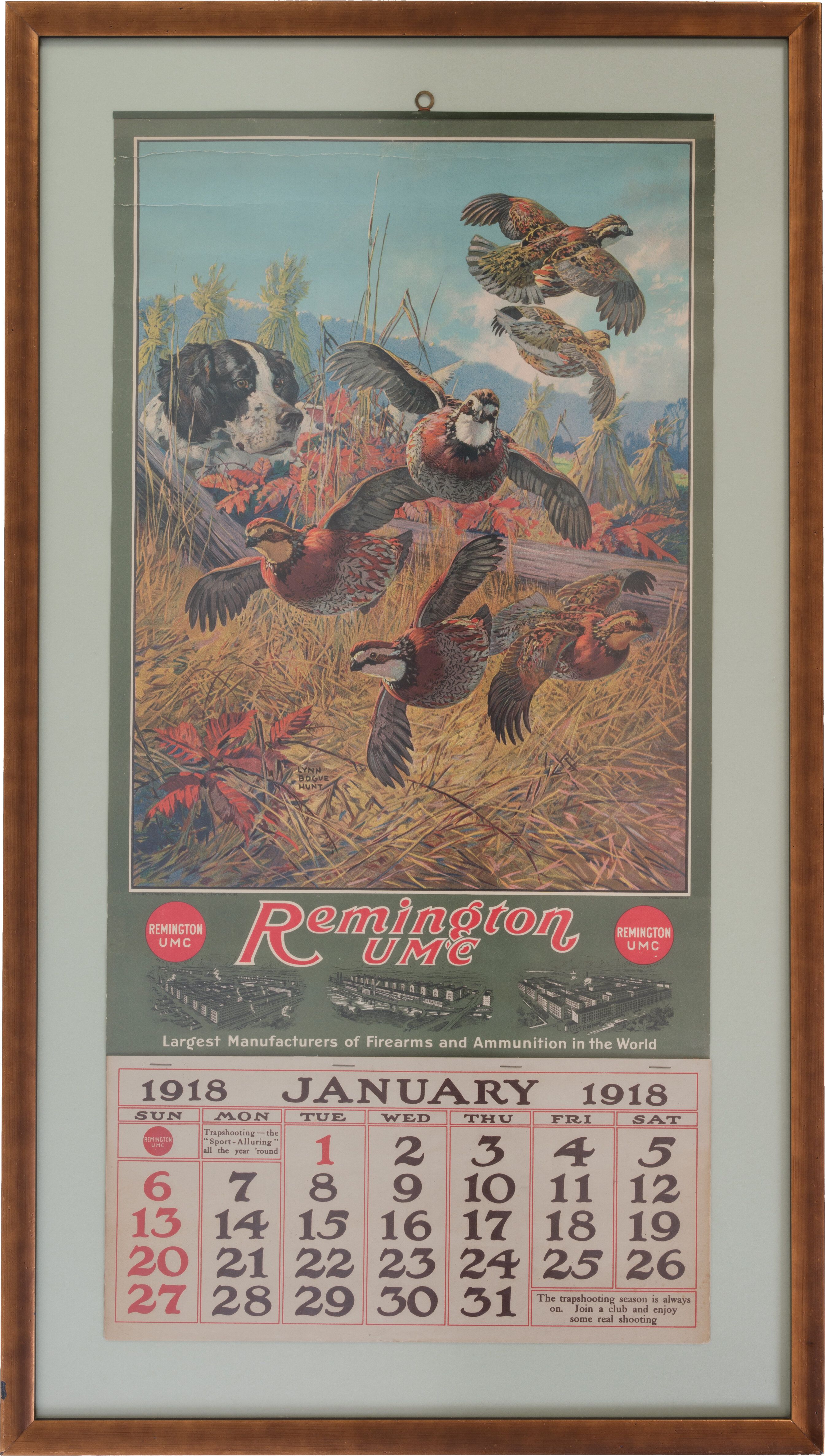 Framed Remington-UMC 1918 Calendar | Rock Island Auction