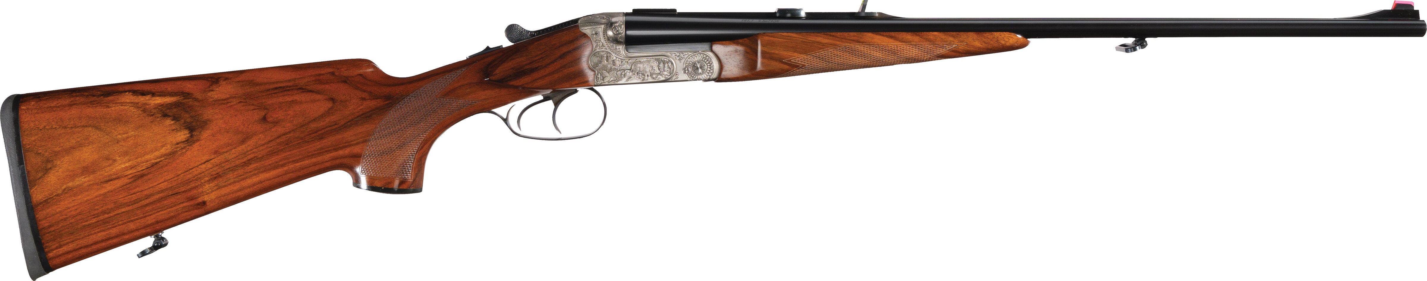Factory Game Scene Engraved Merkel Model 141.1 Double Rifle | Rock ...