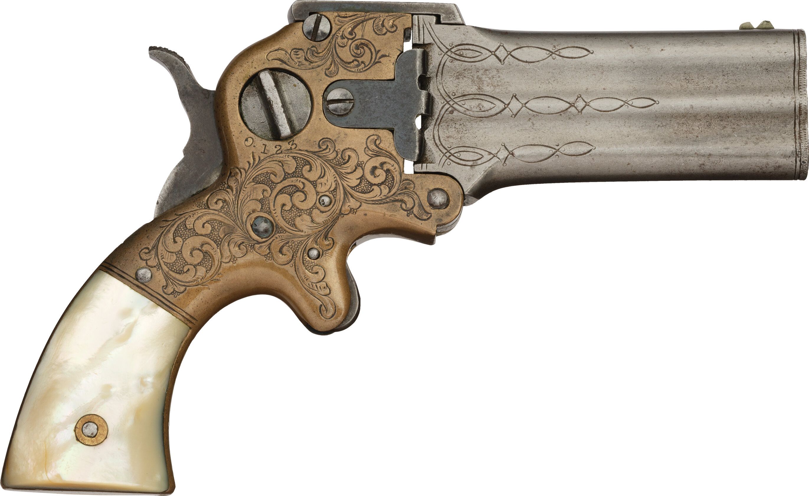 Nimschke Attributed Engraved Marston Three-Barrel Derringer | Rock ...