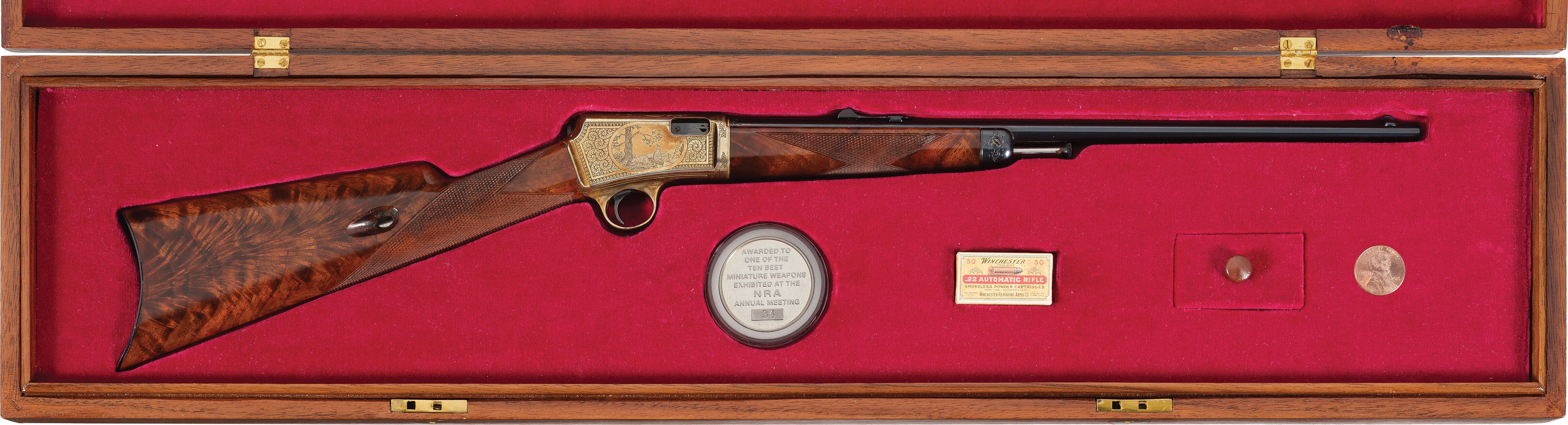 Cased Engraved Miniature Winchester Deluxe Model 1903 Rifle | Rock ...
