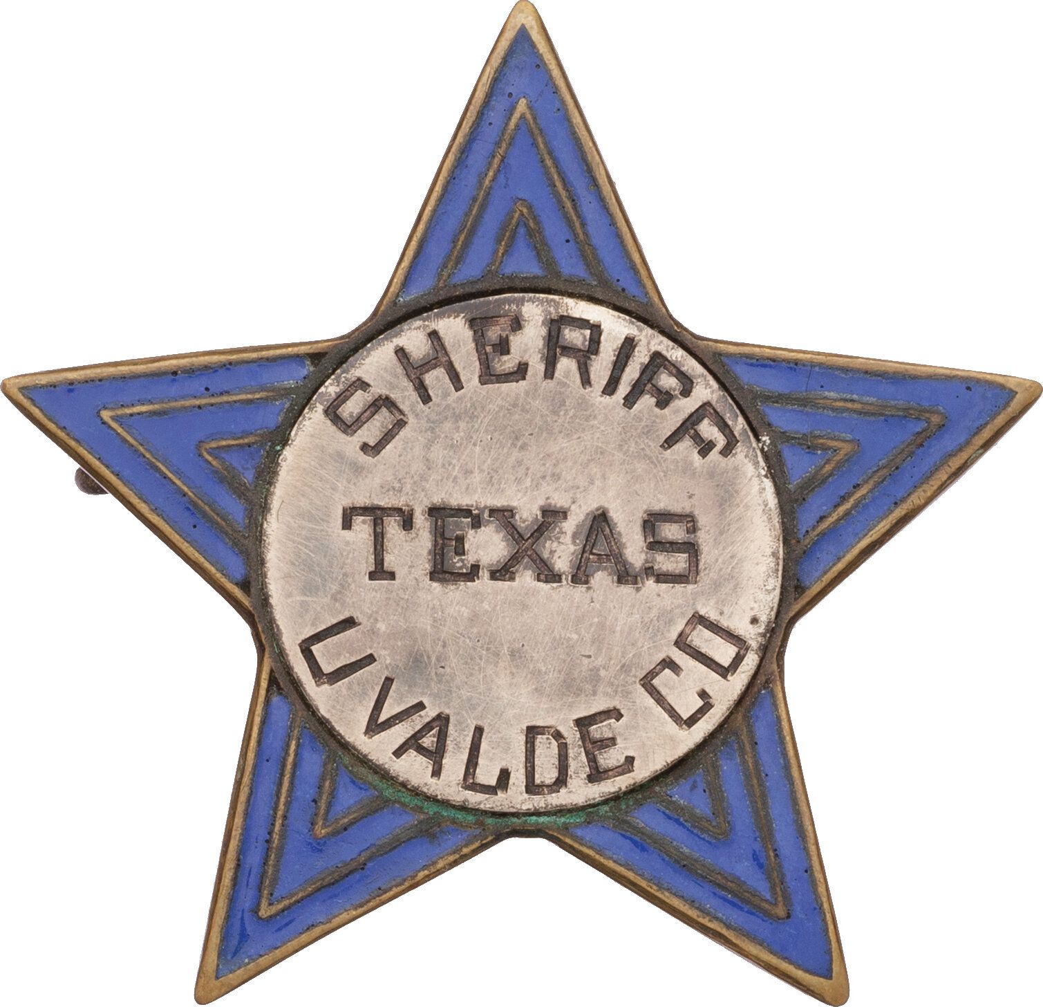 Inscribed Uvalde County, Texas, Enameled Sheriff's Badge | Rock Island ...