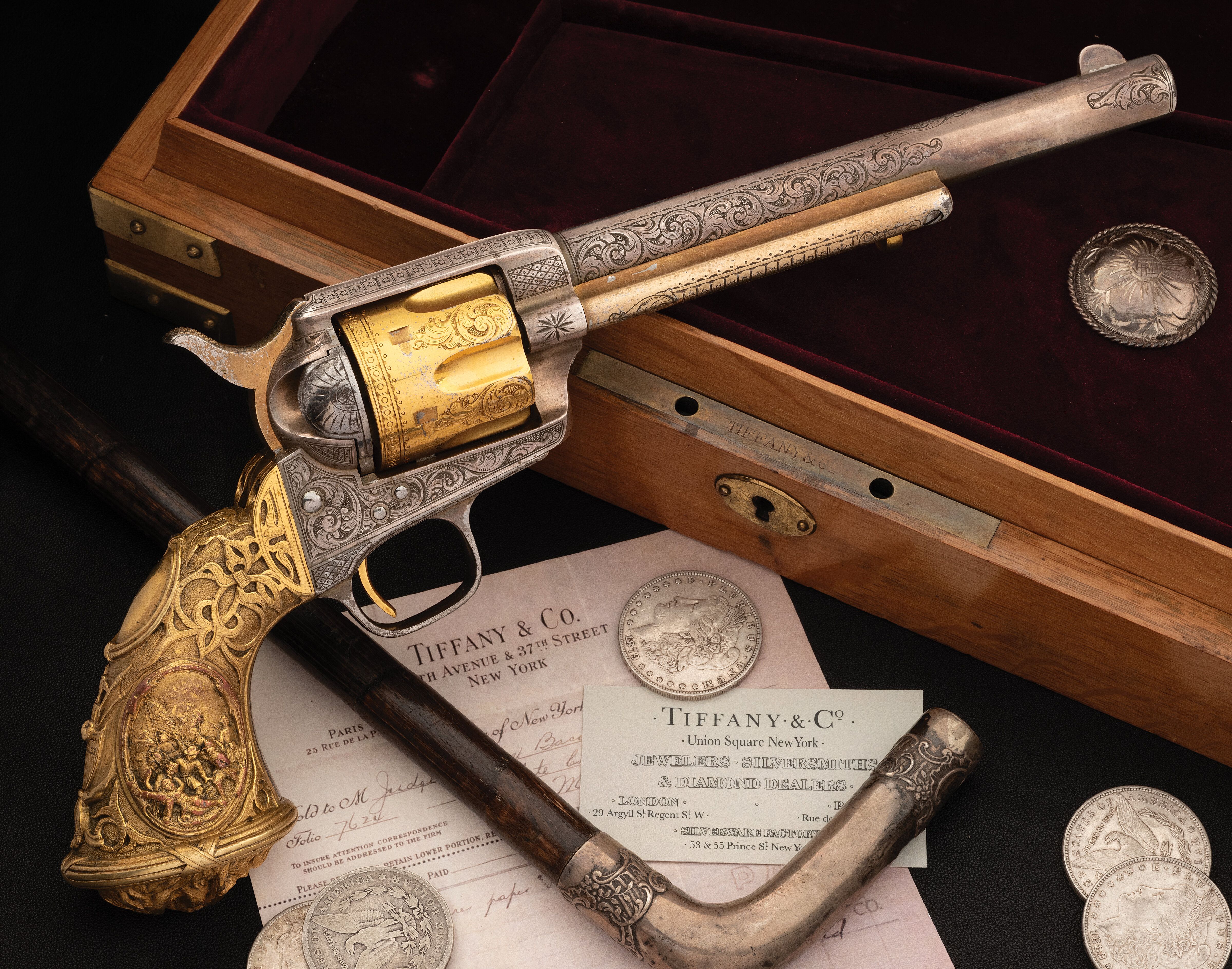 Nimschke Engraved Colt Single Action Army with Tiffany Grip | Rock ...