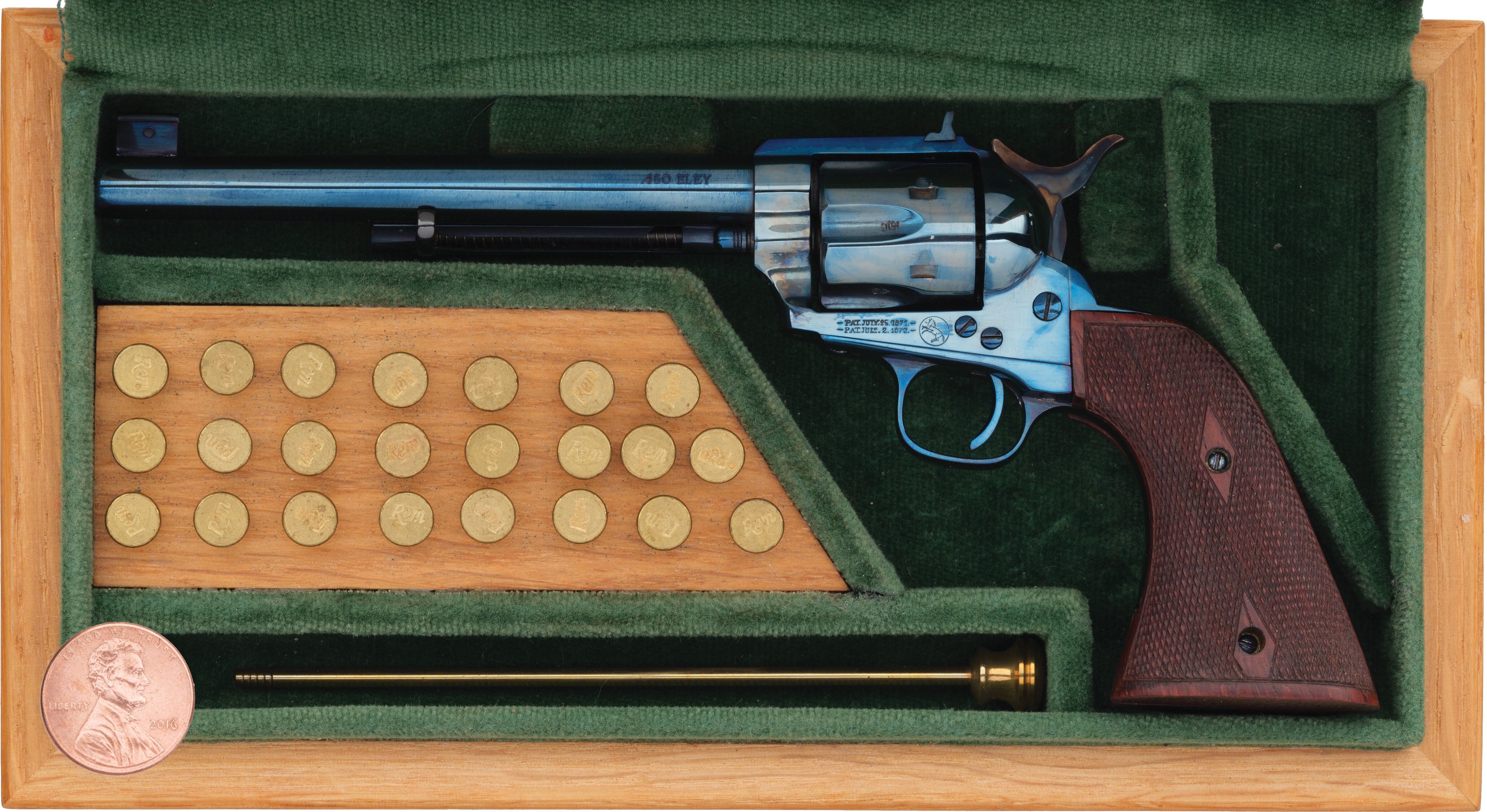 Cased Miniature Colt Single Action Army with Elongated Grips | Rock ...