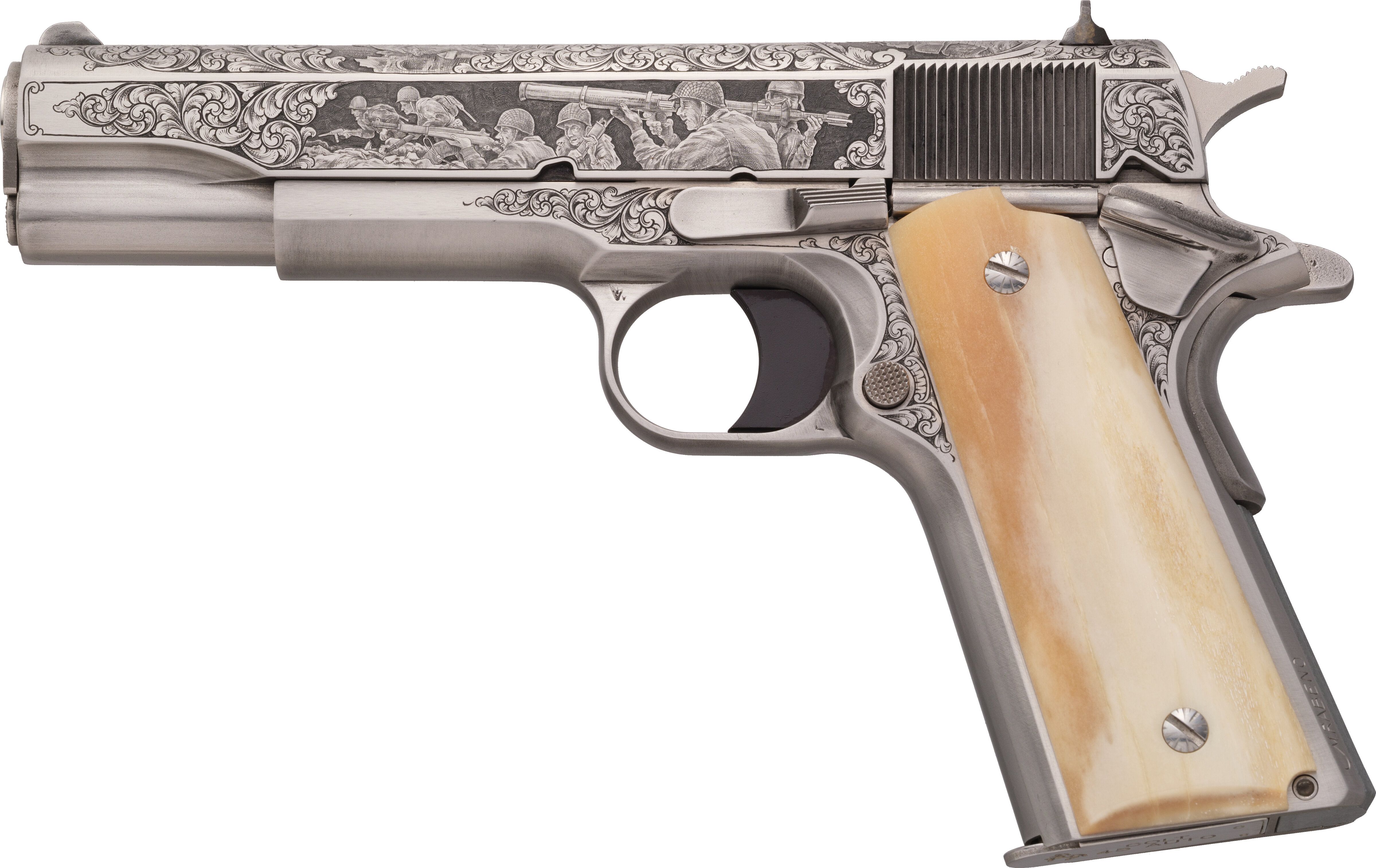 M. Rabeno Signed and WWII Panel Engraved Colt Gov't Model Pistol | Rock ...
