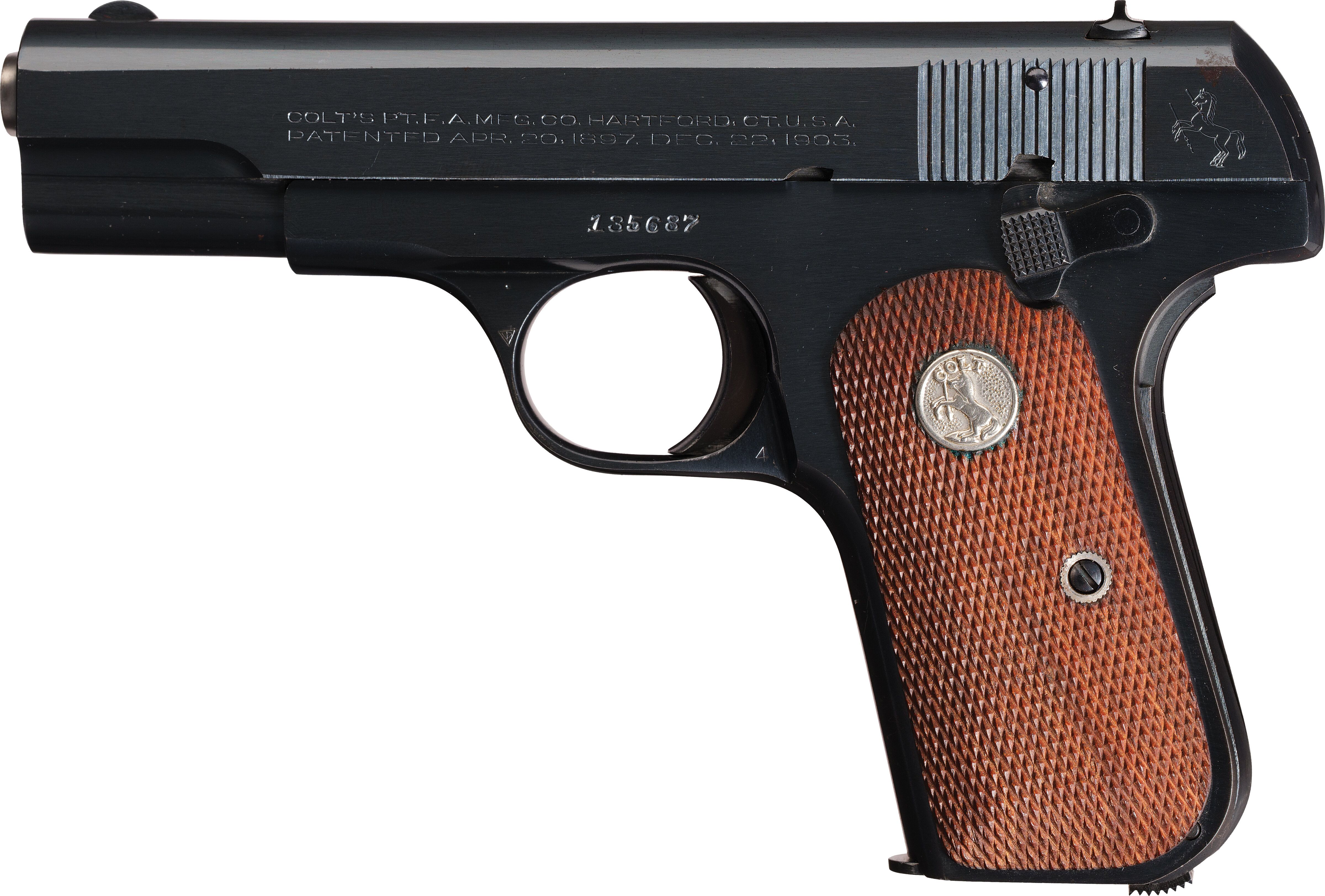 U.S. Colt 1908 Pocket Hammerless Pistol with Factory Letter | Rock ...