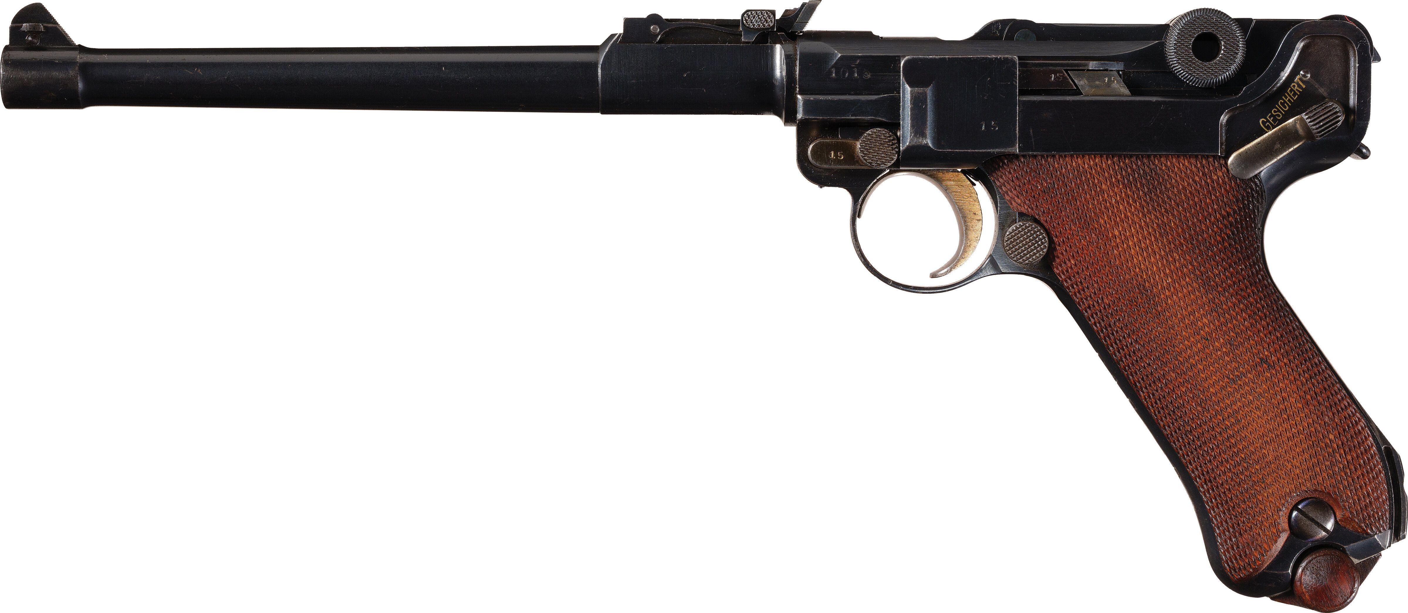 WWI German Unit Marked "1914" Date DWM Artillery Luger Pistol | Rock ...