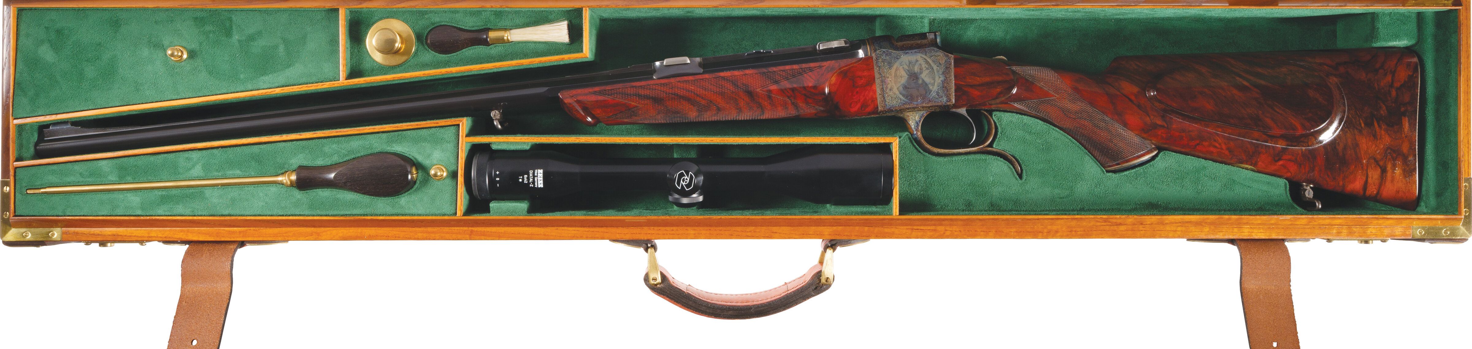 Heisbacher Engraved M. Hagn Single Shot Rifle with Zeiss Scope | Rock ...